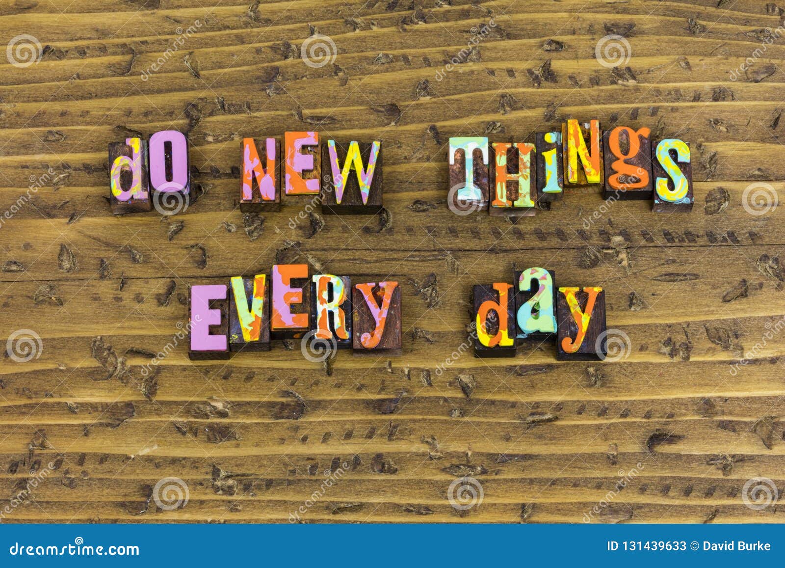 Doe nieuwe dingen elke dag stock afbeelding. Image of achtergrond ...