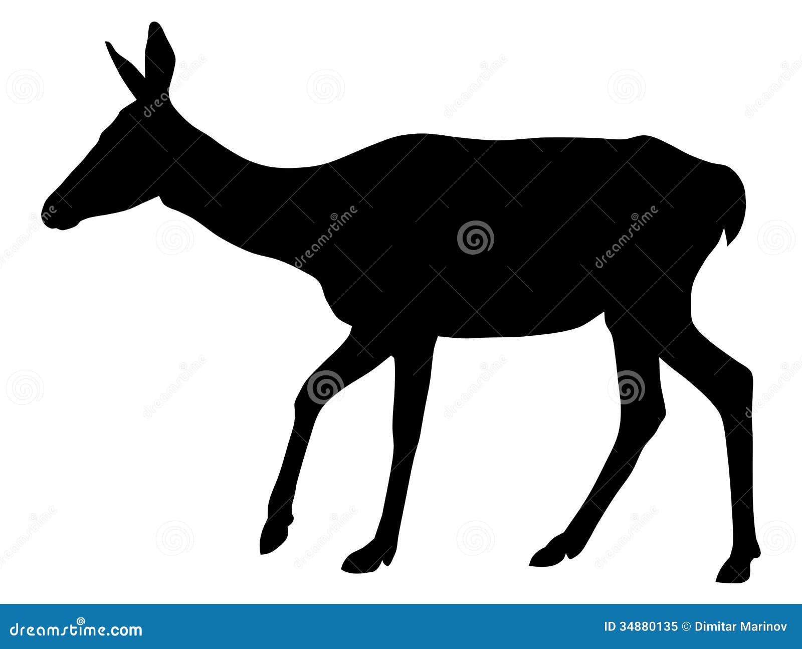 Doe stock vector. Illustration of silhouette, vector - 34880135