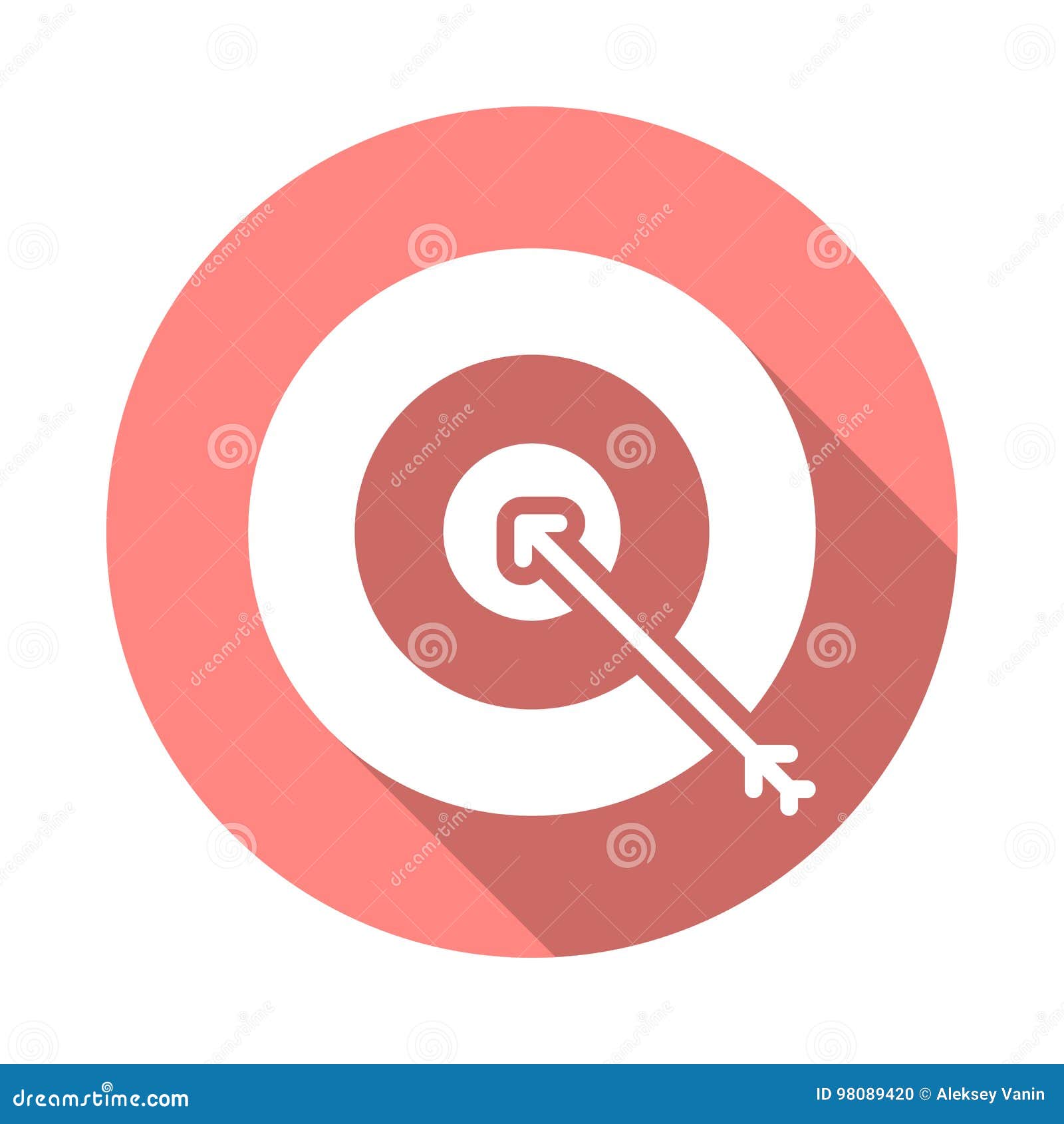 Doel, doel vlak pictogram vector illustratie. Illustration of afzet ...