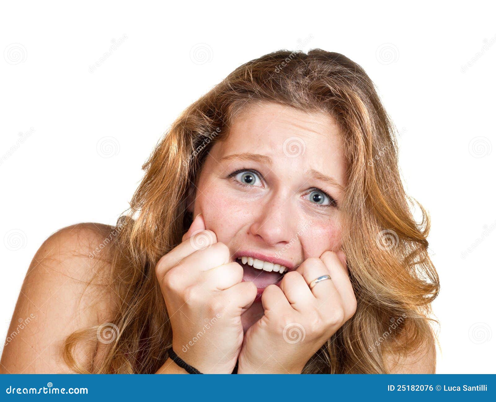 Doen schrikken jonge vrouw stock foto. Image of wijfje - 25182076