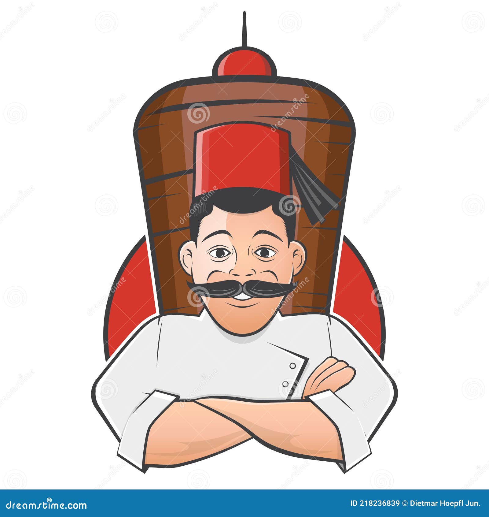 Cartoon Doner Logo Illustration Stock Vector - Illustration of motif ...