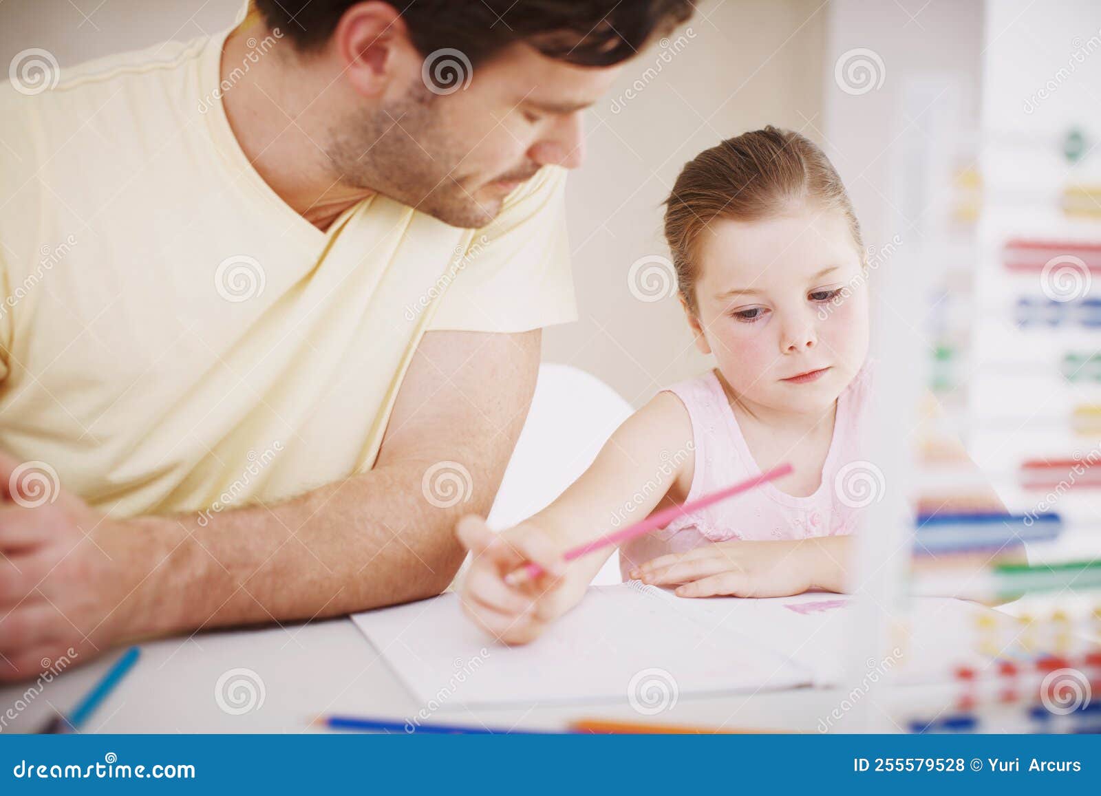 She always Does Her Homework. a Little Girl Doing Her Homework. Stock ...