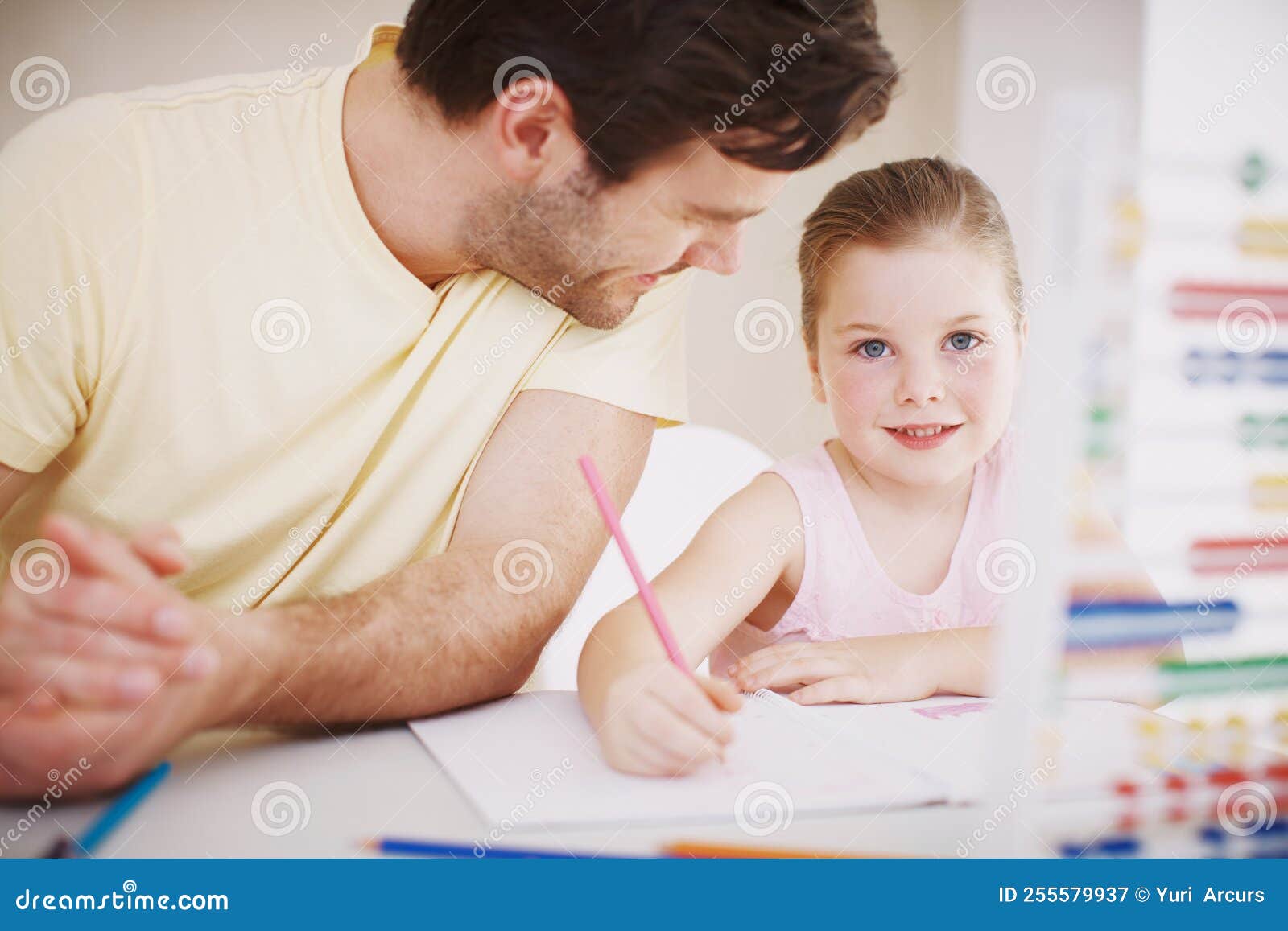 She always Does Her Homework. a Little Girl Doing Her Homework. Stock ...
