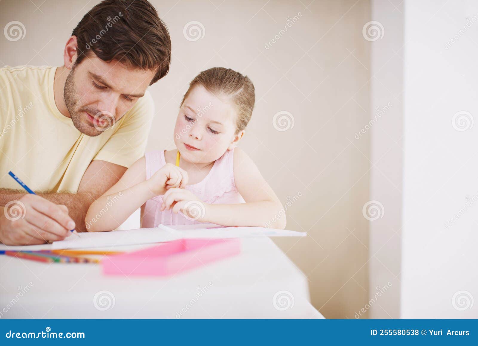 She always Does Her Homework. a Little Girl Doing Her Homework. Stock ...