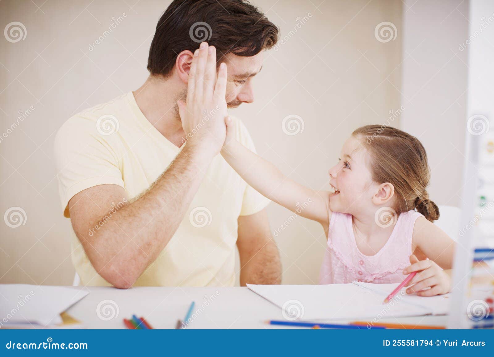 She always Does Her Homework. a Little Girl Doing Her Homework. Stock ...