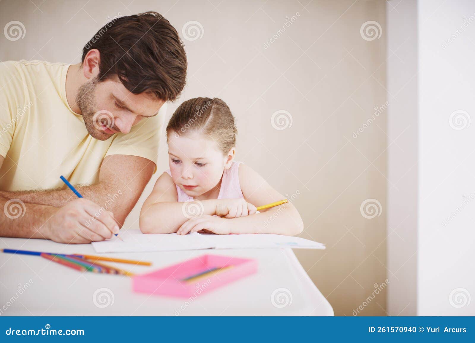 She always Does Her Homework. a Little Girl Doing Her Homework. Stock ...
