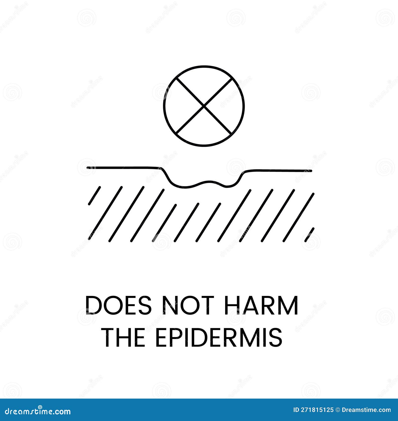 Does Not Harm the Epidermis Line Icon in Vector, Skin Layers ...