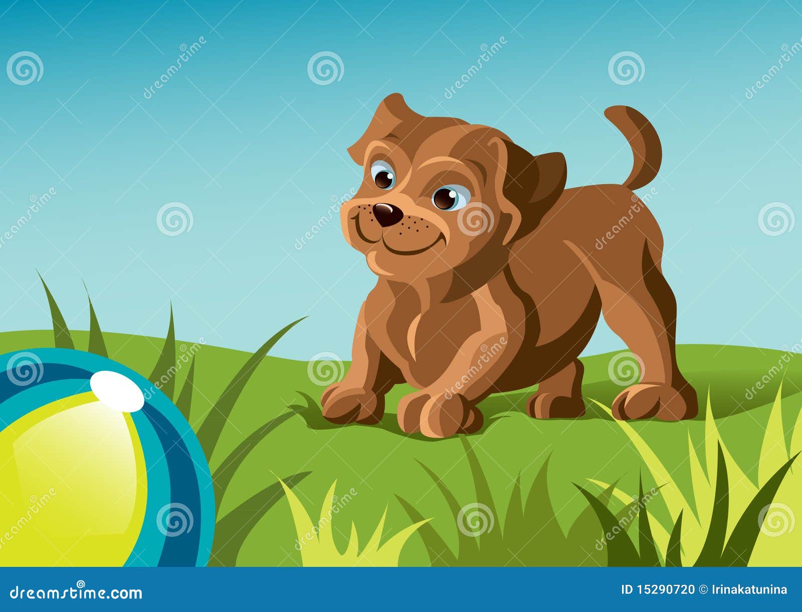Dog stock vector. Illustration of pets, graphic, painting - 15290720