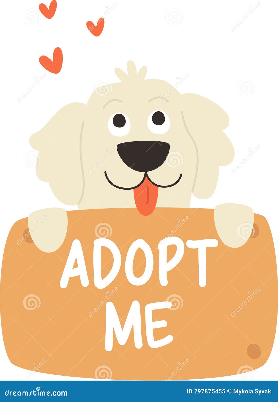 Dog Adopt Me Sticker stock vector. Illustration of print - 297875455