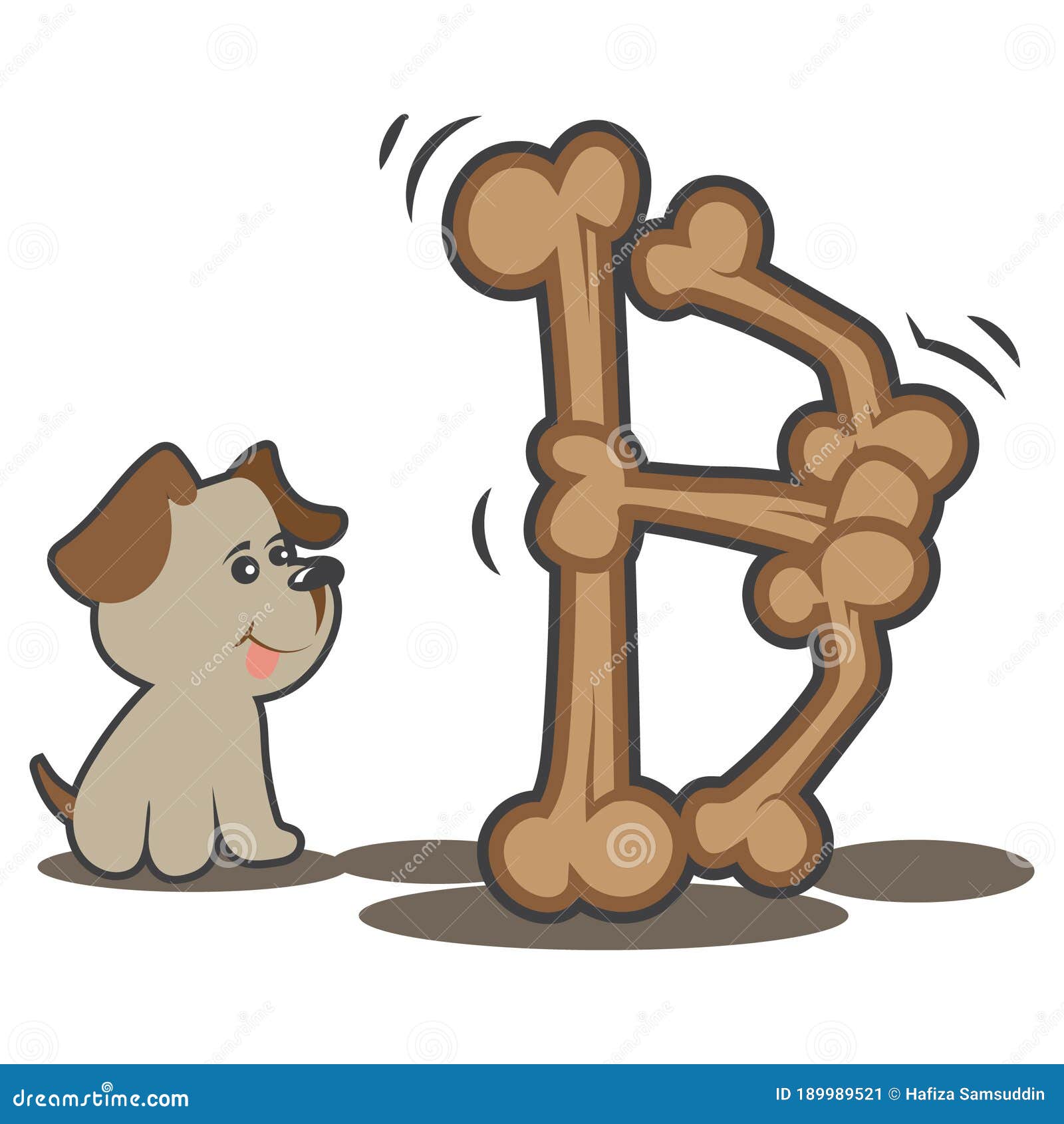 Dog with the Alphabet B. Vector Illustration Decorative Design Stock ...