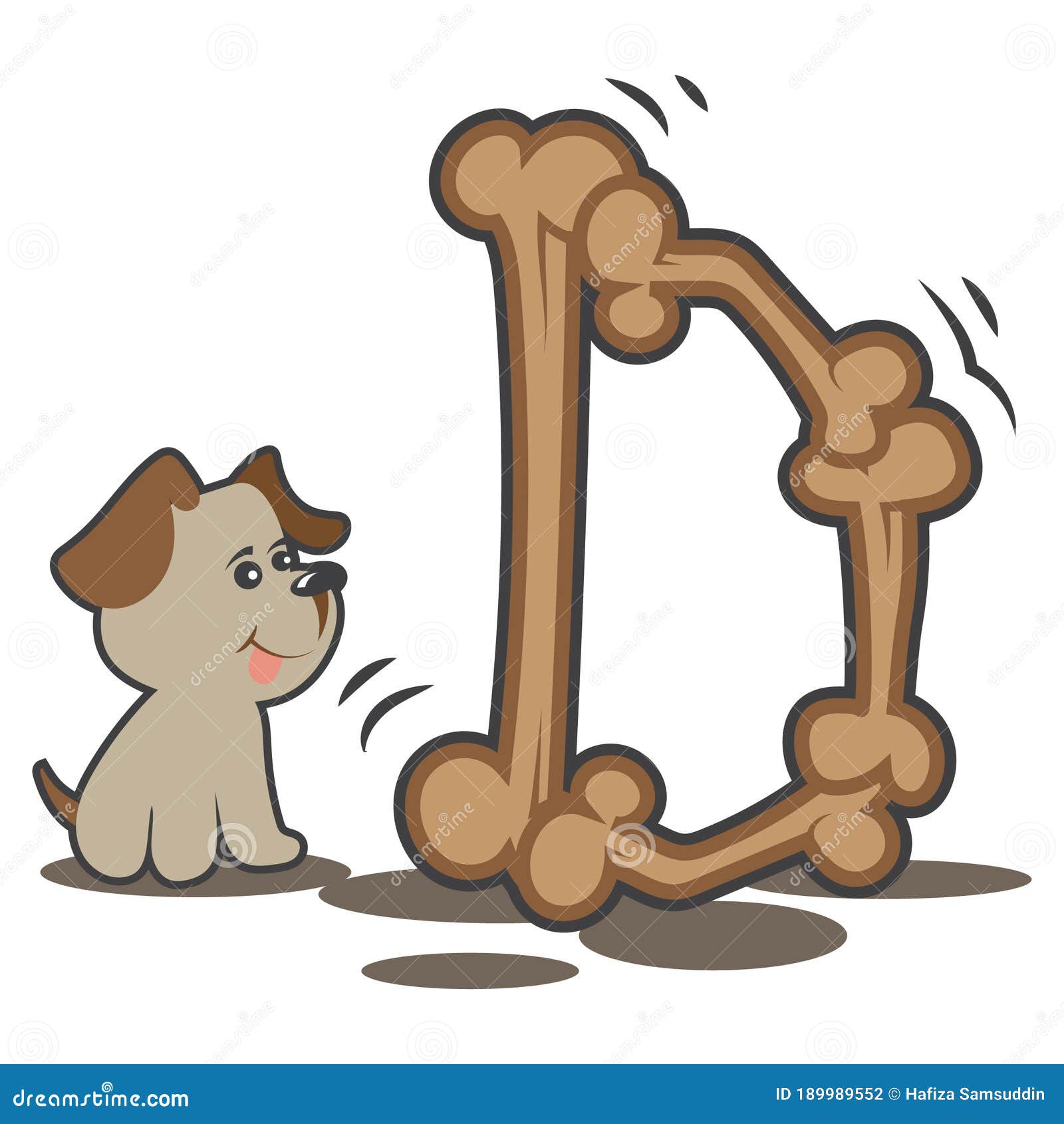 Dog with the Alphabet D. Vector Illustration Decorative Design Stock ...