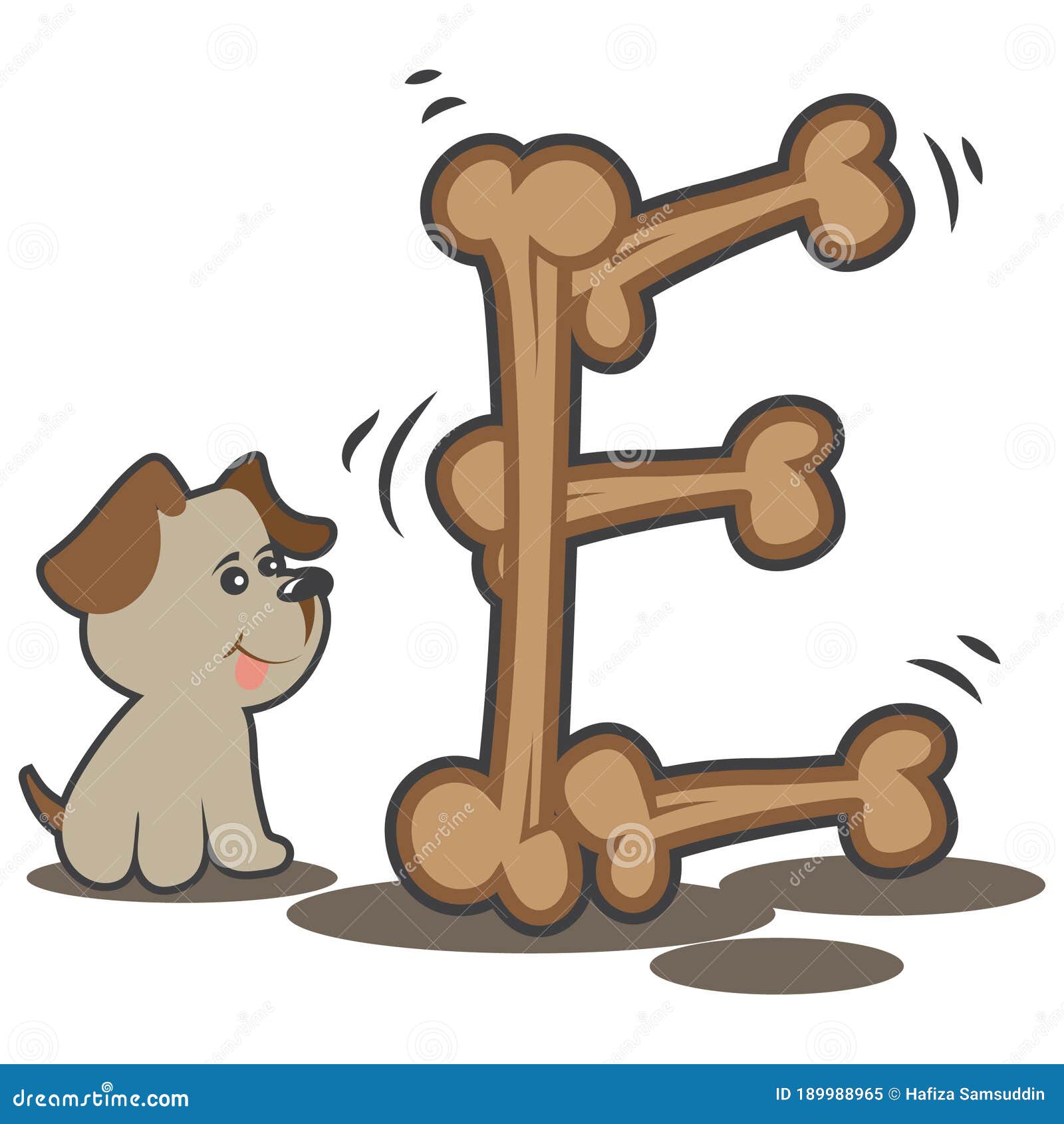 Dog with the Alphabet E. Vector Illustration Decorative Design Stock ...