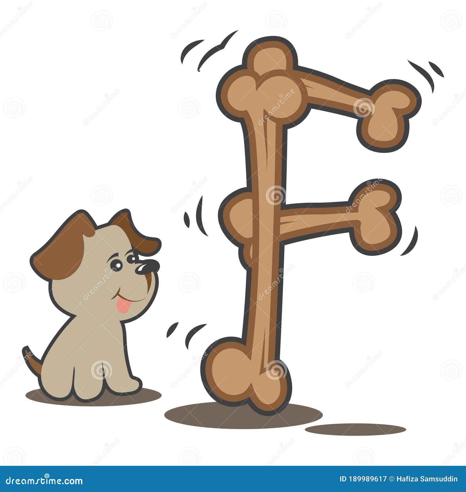 Dog with the Alphabet F. Vector Illustration Decorative Design Stock ...