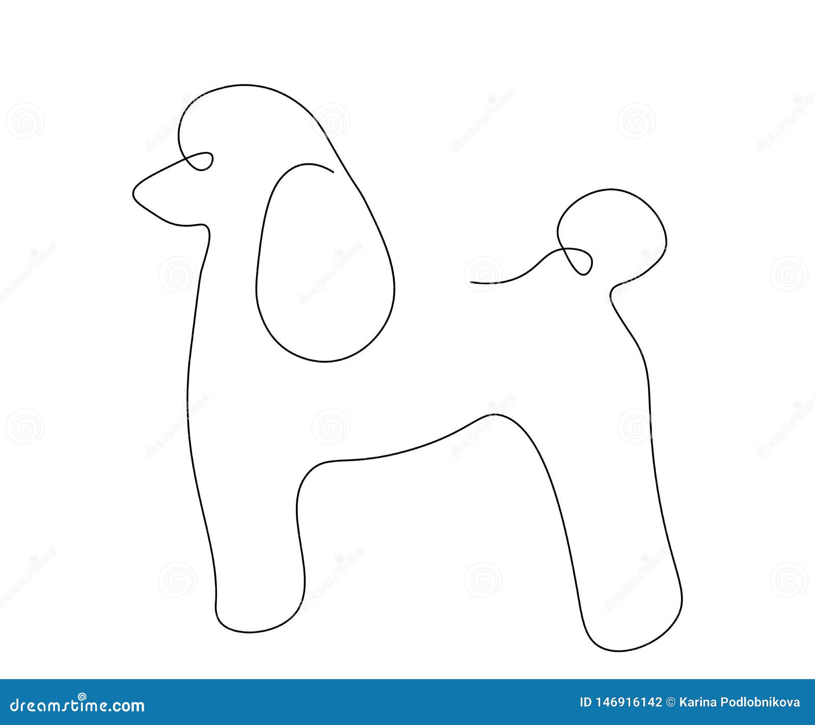 Dog Animal Line Drawing Vector Illustration Stock Vector - Illustration ...