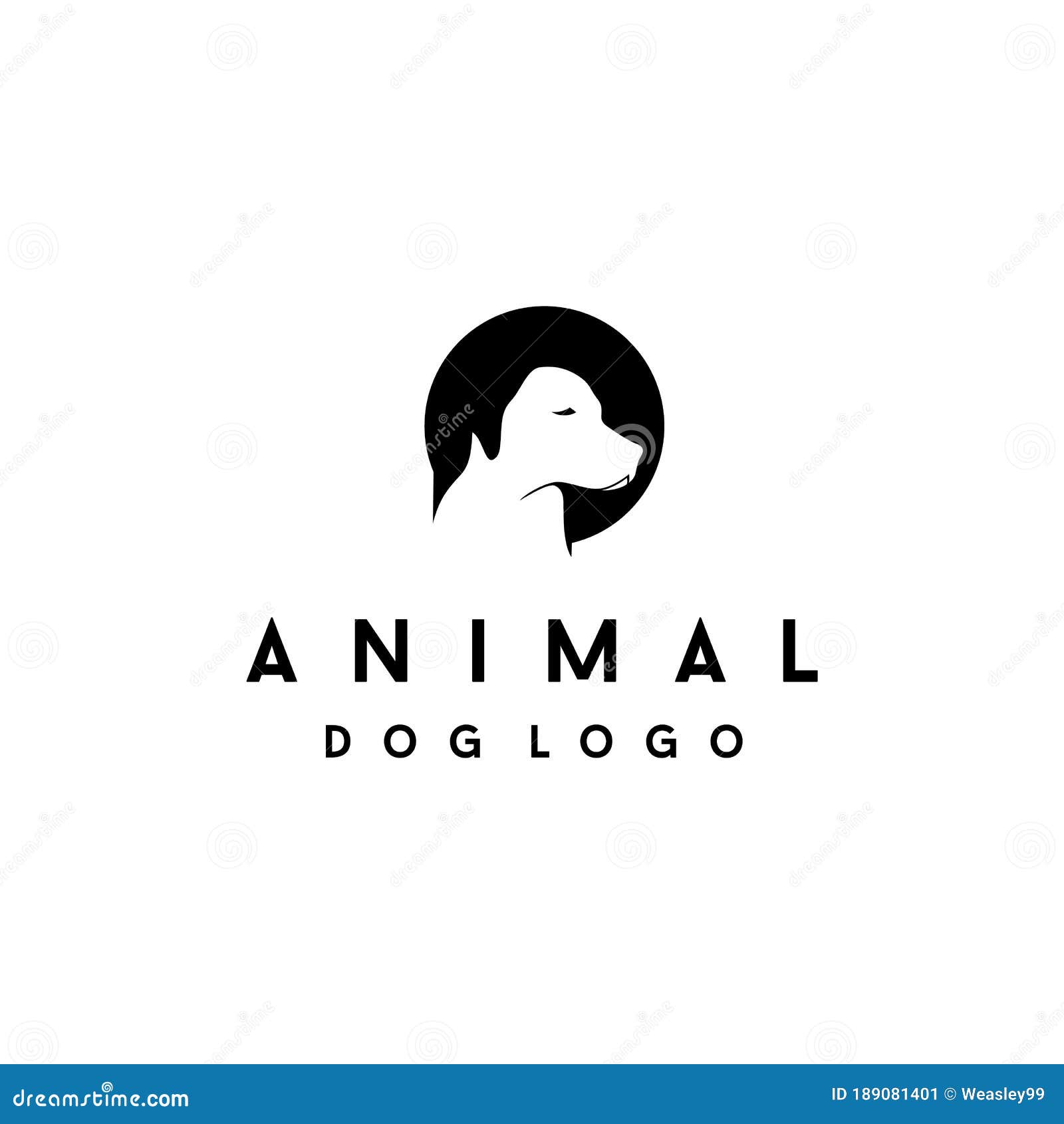 Dog As Negative Space Logo Design Stock Vector - Illustration of design ...