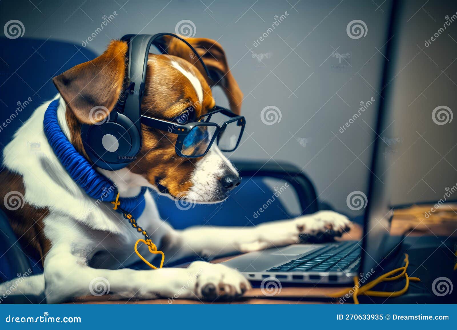 Dog As Video Game Live Stream Gamer Use PC Computer for Entertainment ...