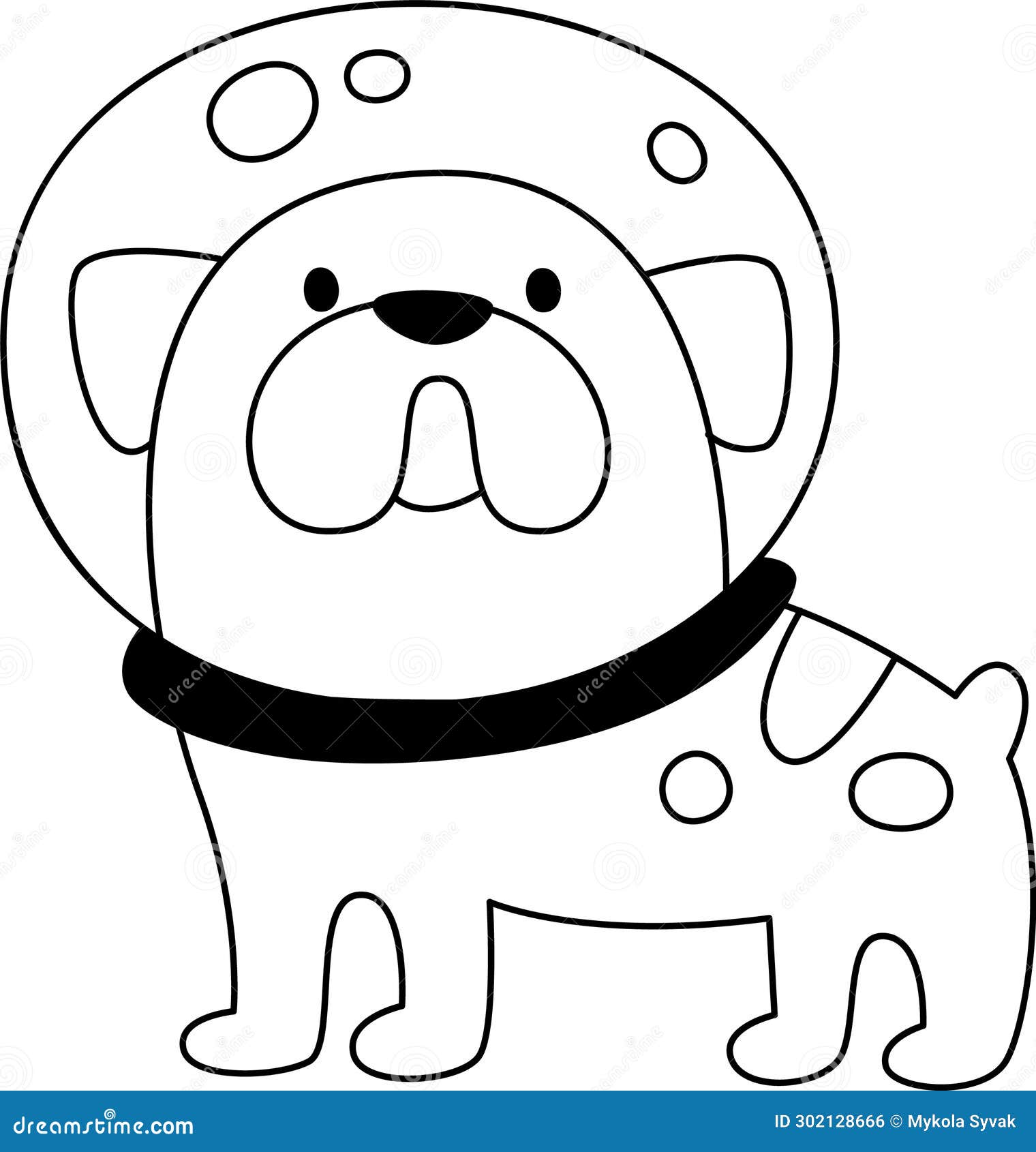 Dog Astronaut Outline stock vector. Illustration of planet - 302128666