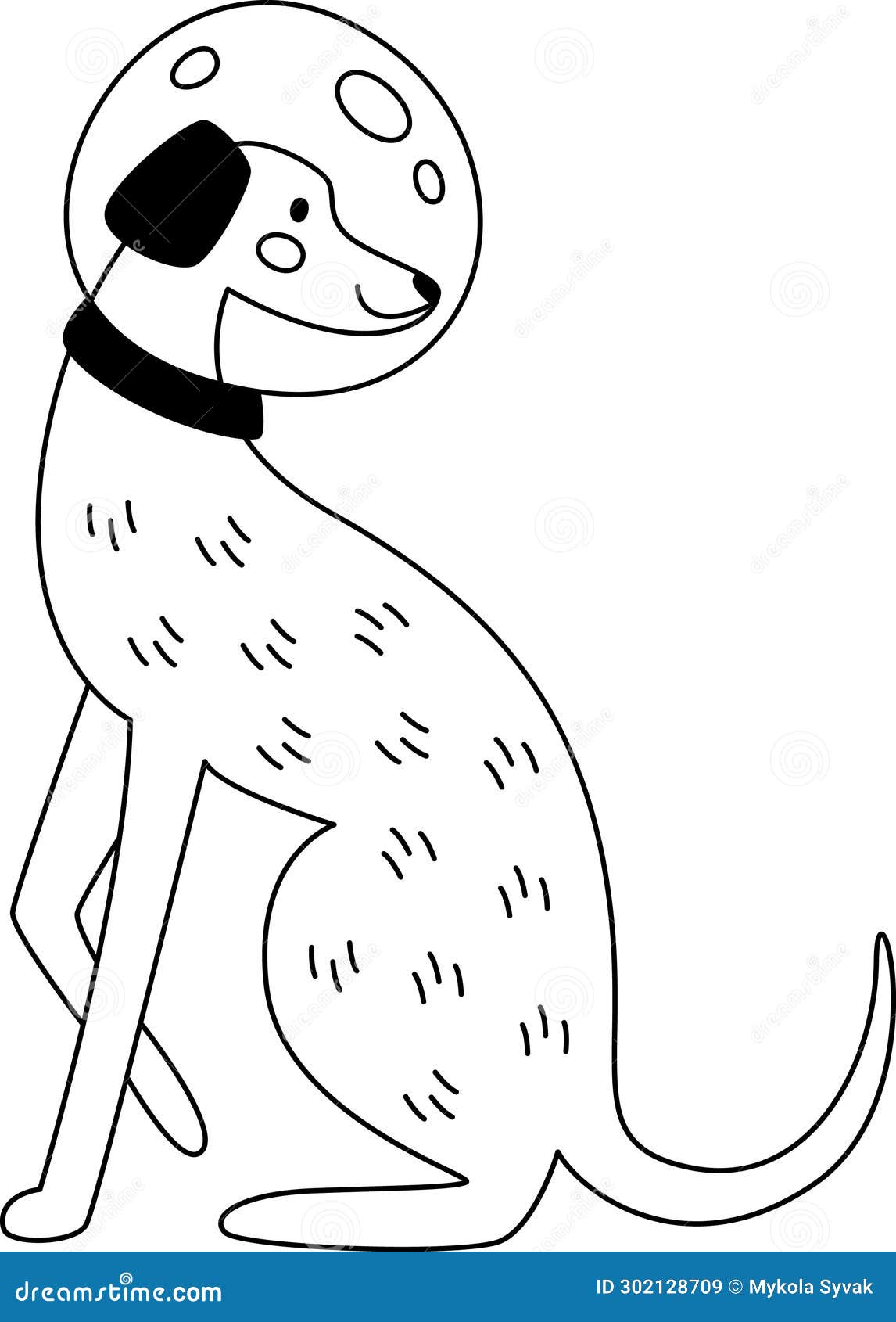 Dog Astronaut Outline stock vector. Illustration of spaceship - 302128709
