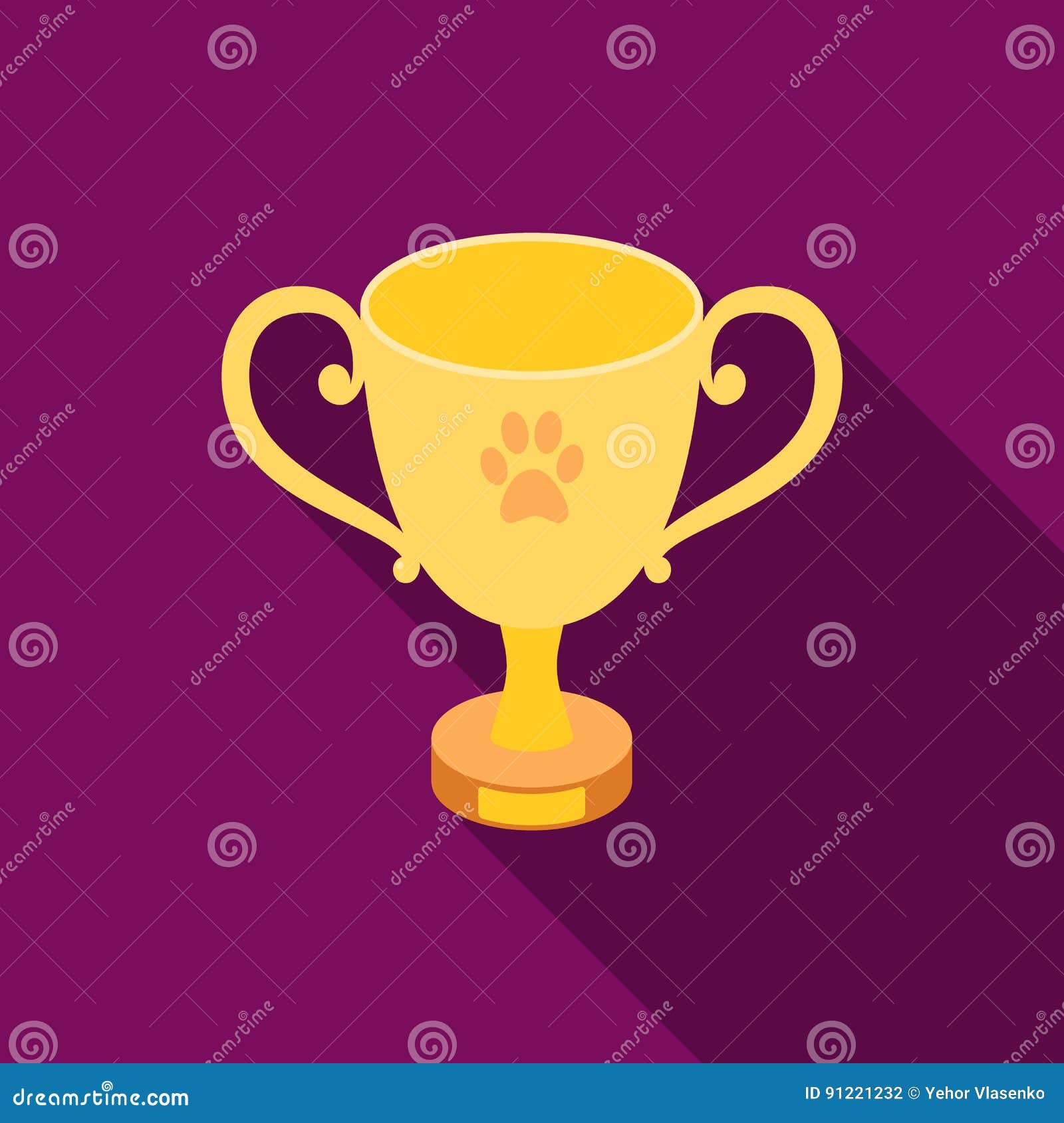 Dog Award Vector Icon in Flat Style for Web Stock Vector - Illustration ...