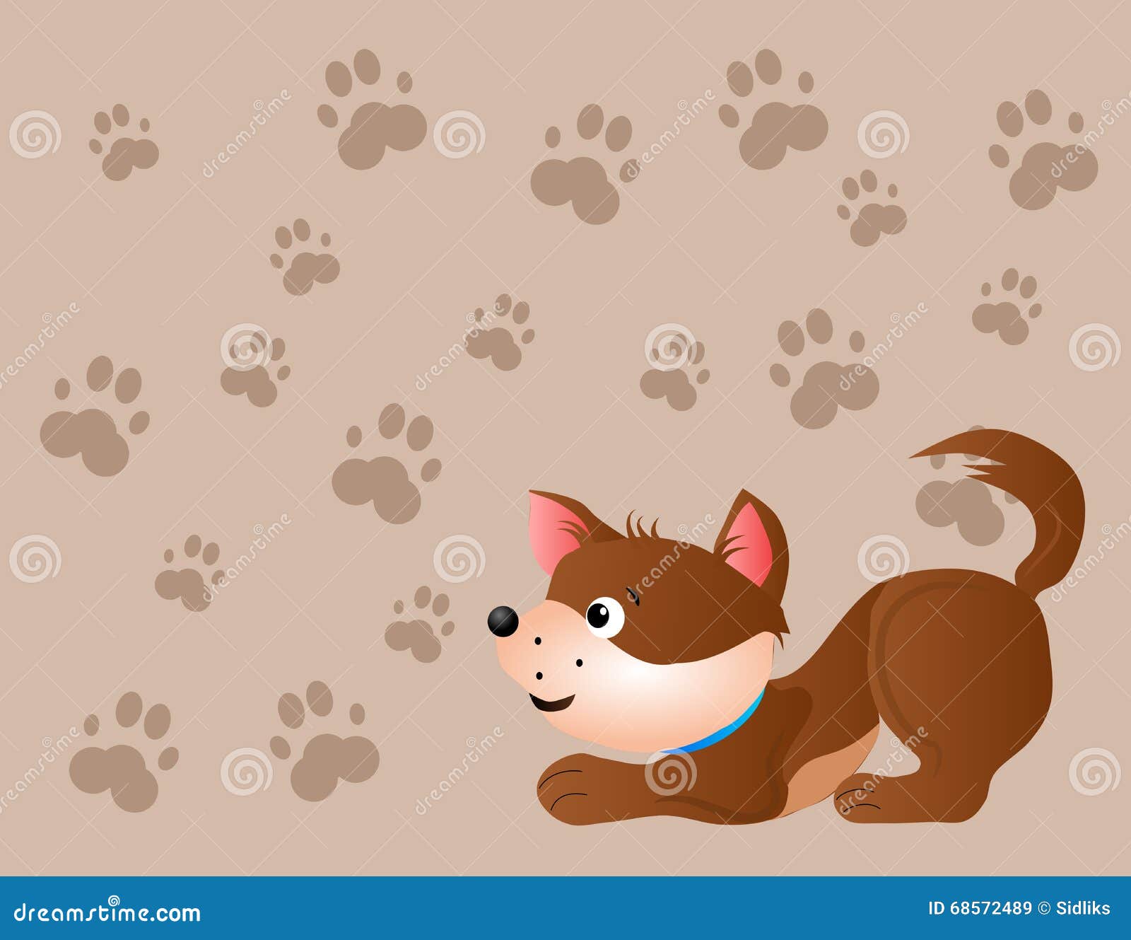 Dog on Background with Paws Stock Illustration - Illustration of ...