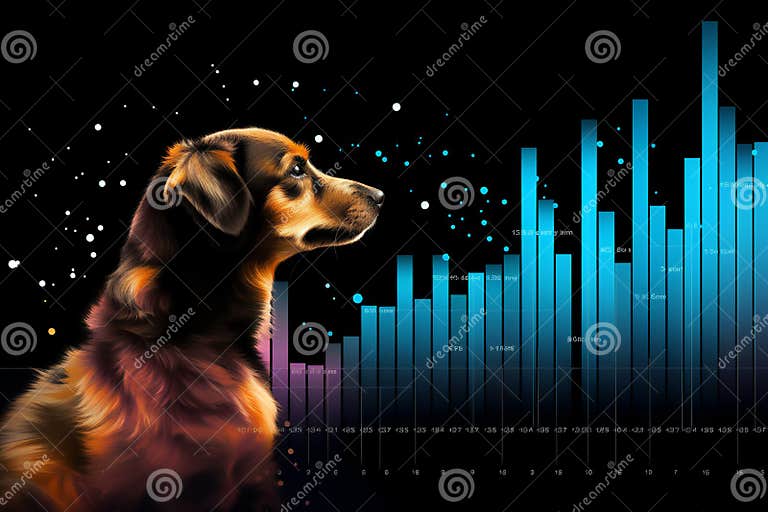 Dog Background Showing Awareness of a Computer Graphic Graph and Its ...