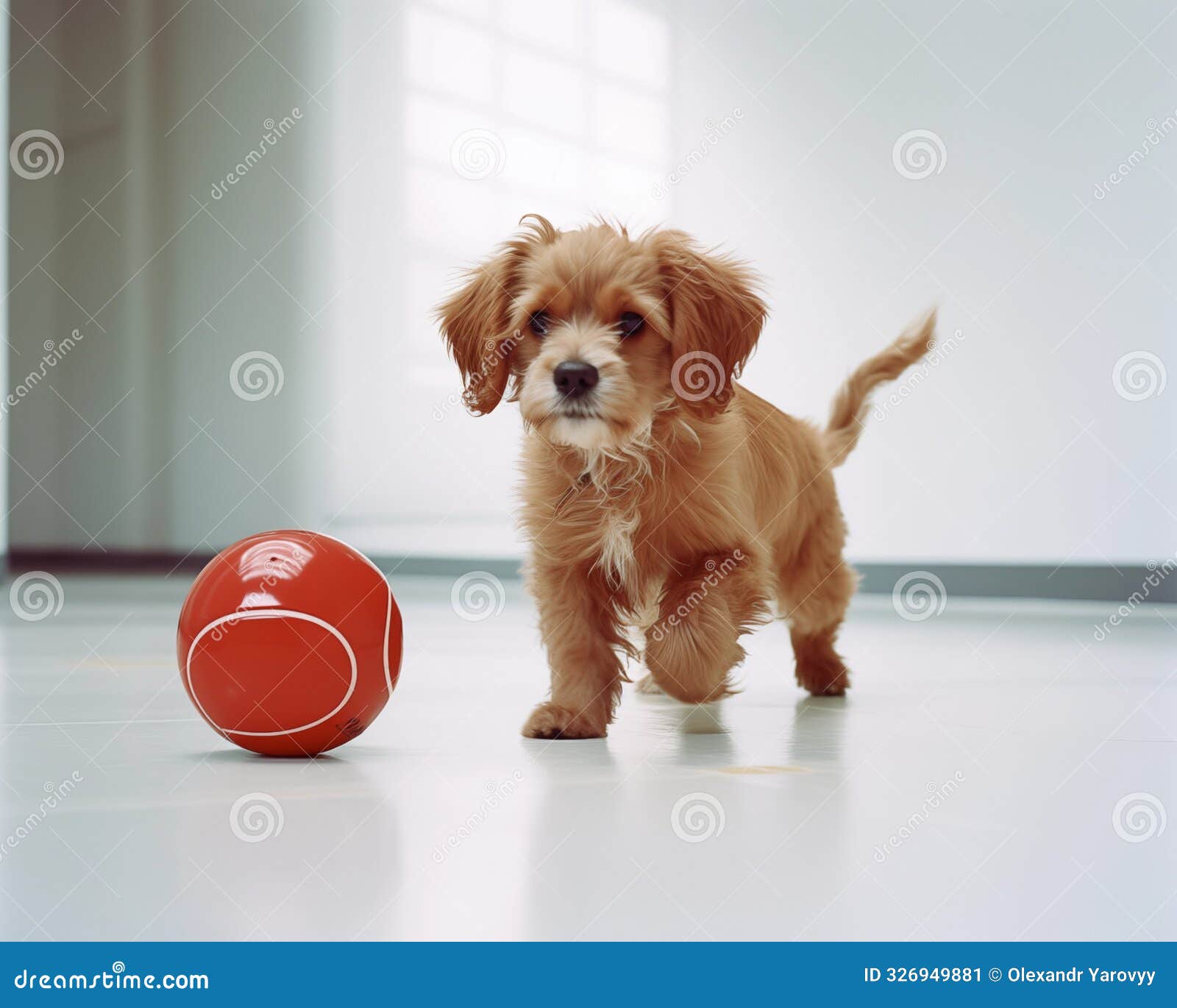 Dog with ball stock image. Image of large, funny, game - 326949881