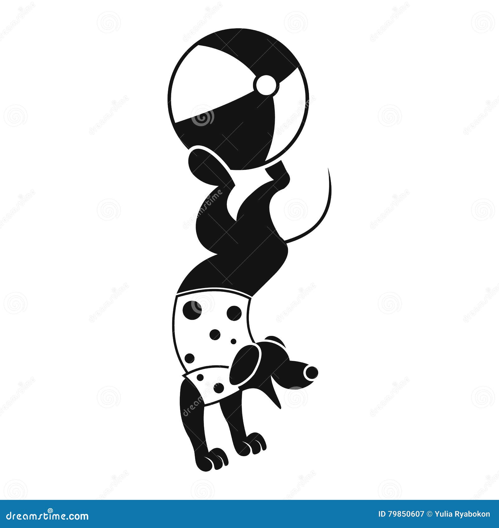 Dog ball balancing act stock vector. Illustration of playful - 79850607