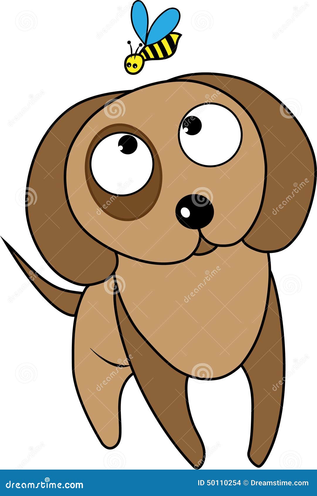 Dog with bee stock illustration. Illustration of awesome - 50110254