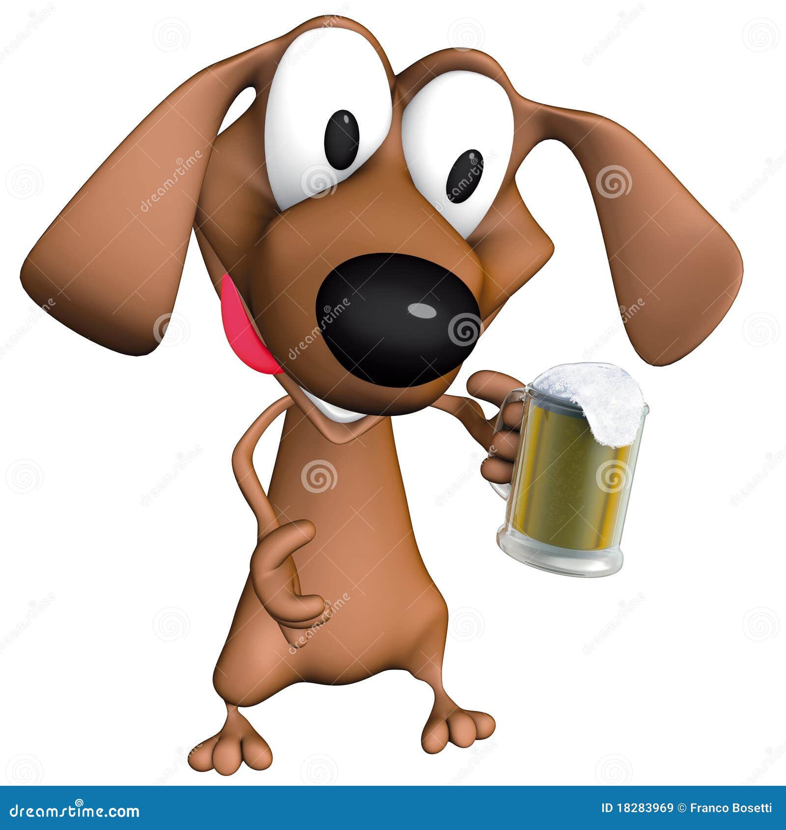 Dog beer mug stock illustration. Illustration of happy - 18283969