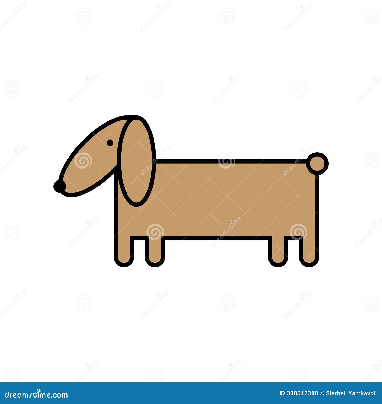 A Dog with a Big Long Wide Body. Stock Illustration - Illustration of ...