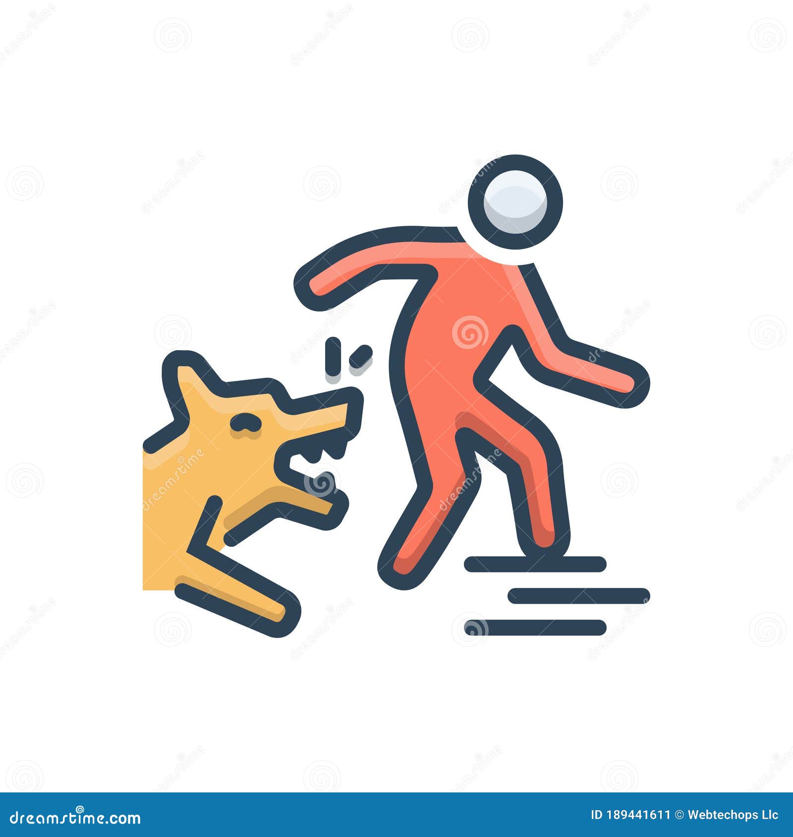 Color Illustration Icon for Dog Bites, Attack and Animal Stock ...