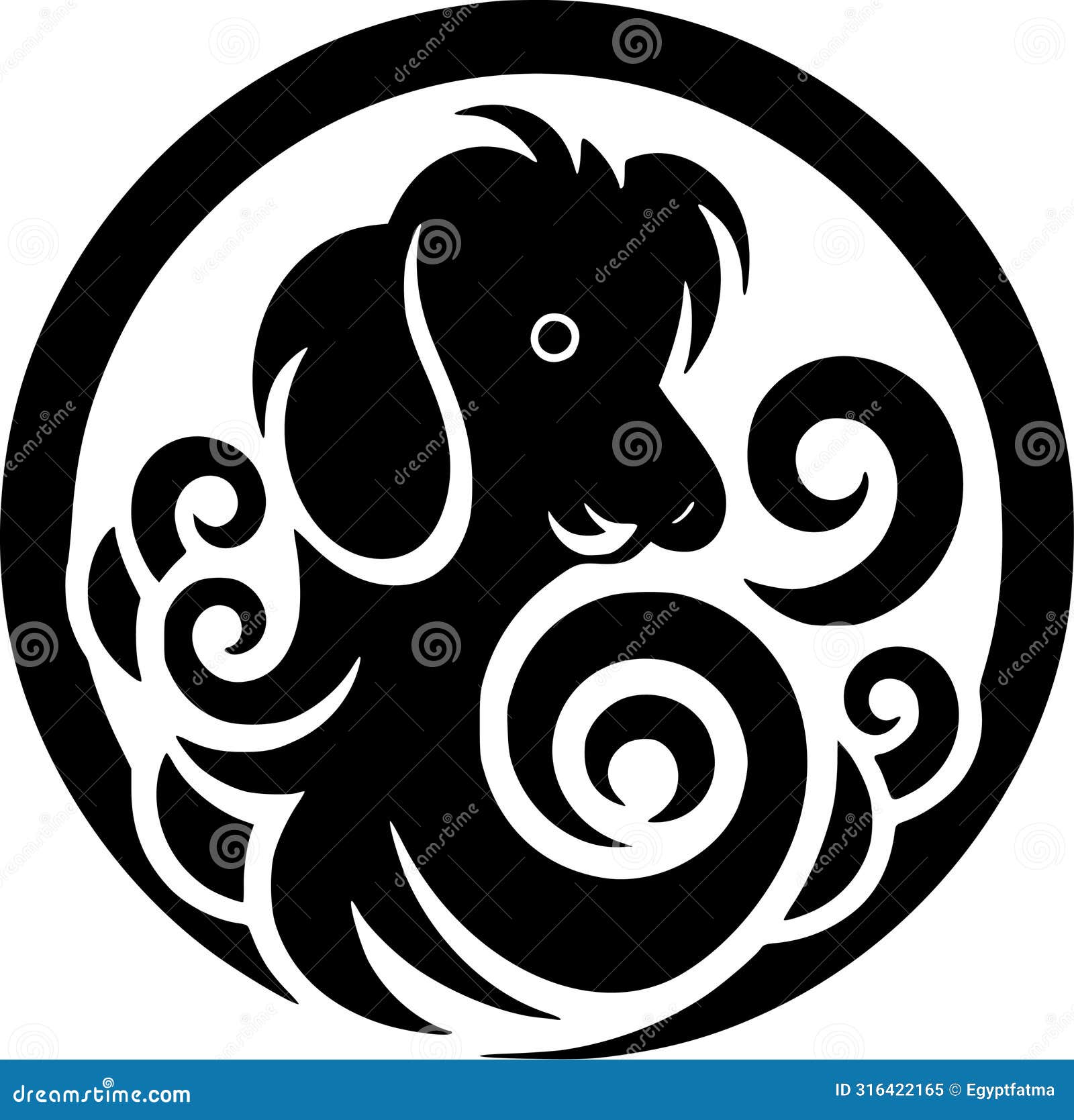Dog - Black and White Vector Illustration Stock Illustration ...
