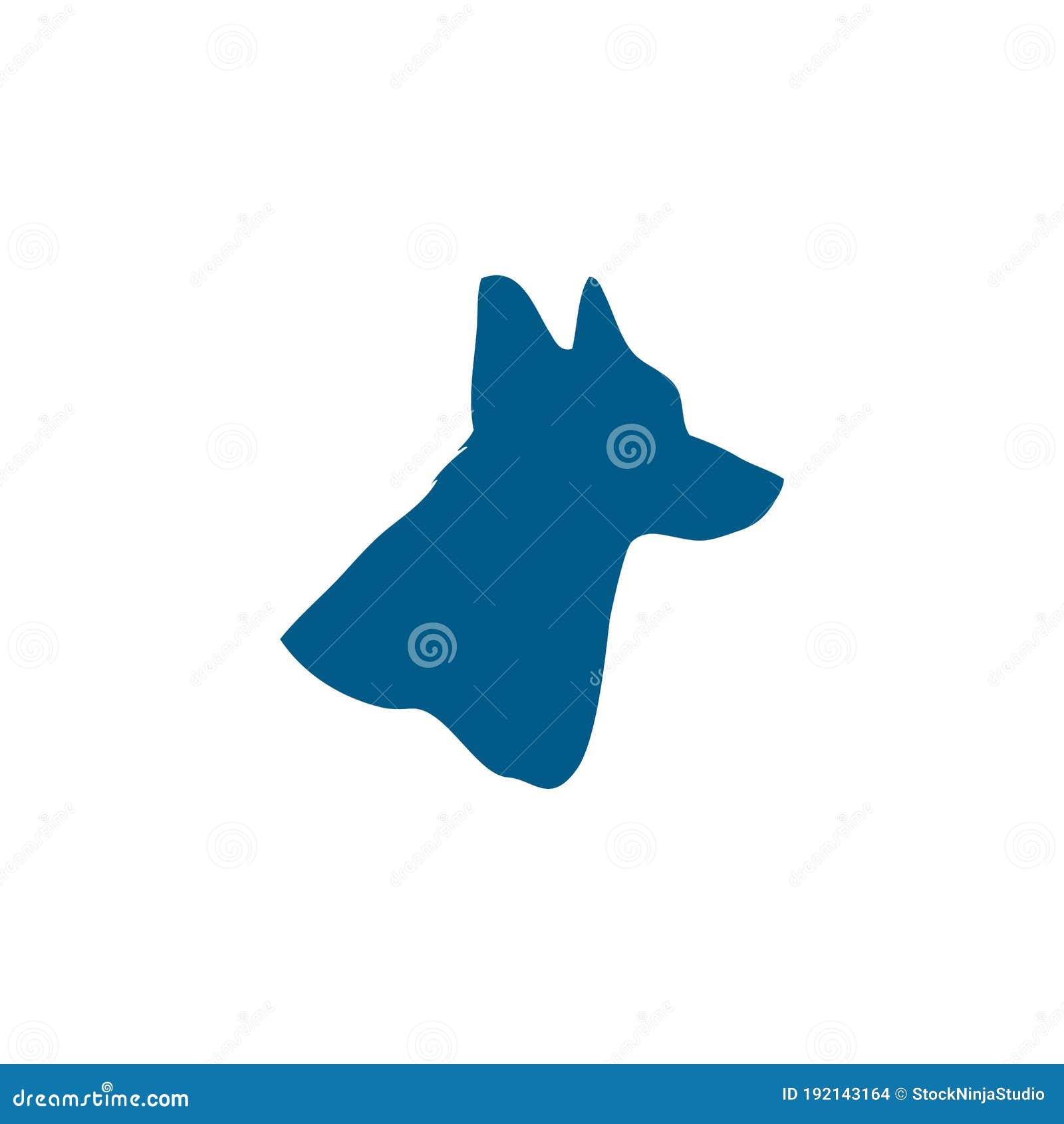 Dog Blue Icon on White Background. Blue Flat Style Vector Illustration ...