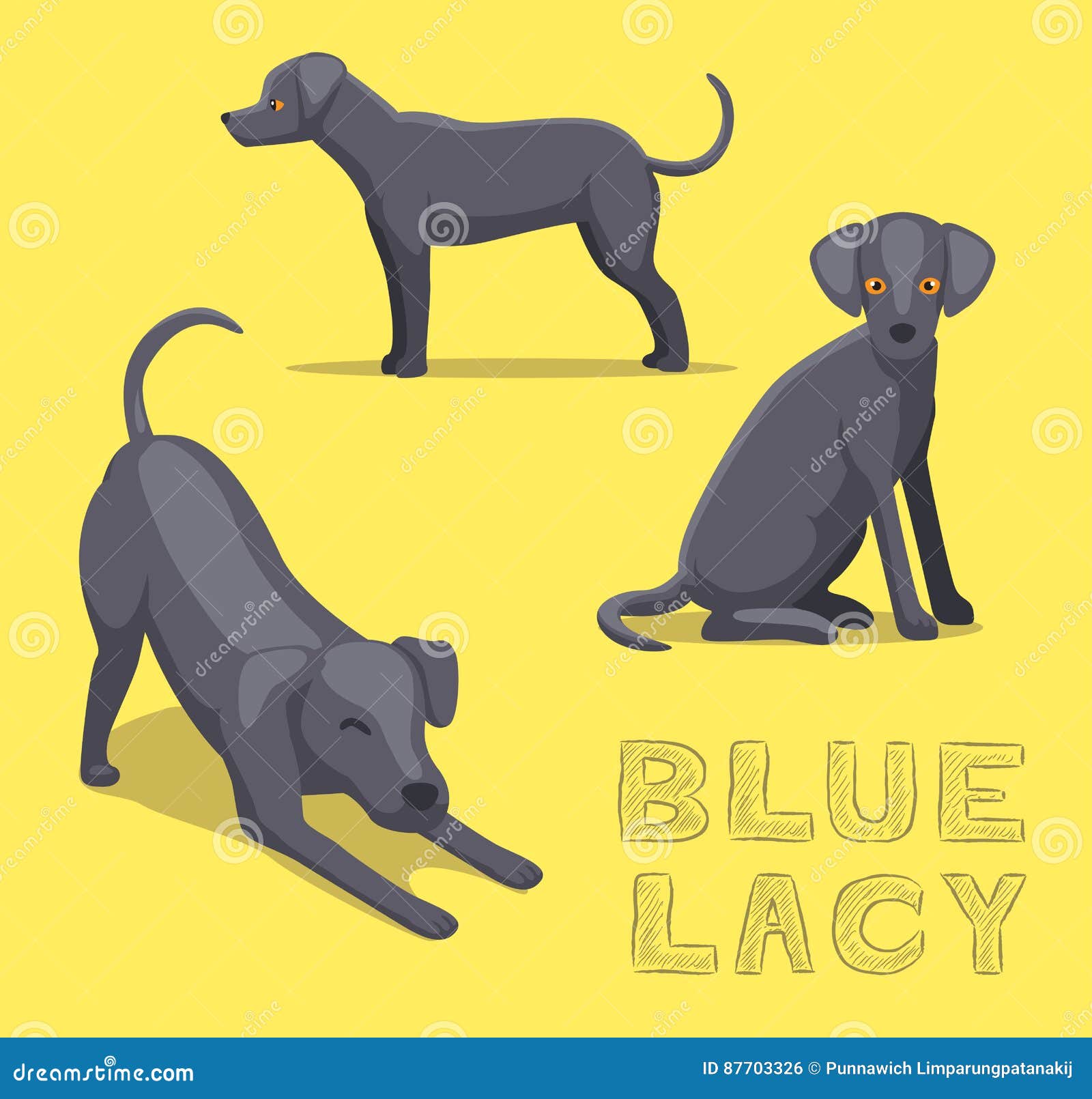 Dog Blue Lacy Cartoon Vector Illustration Stock Vector - Illustration ...