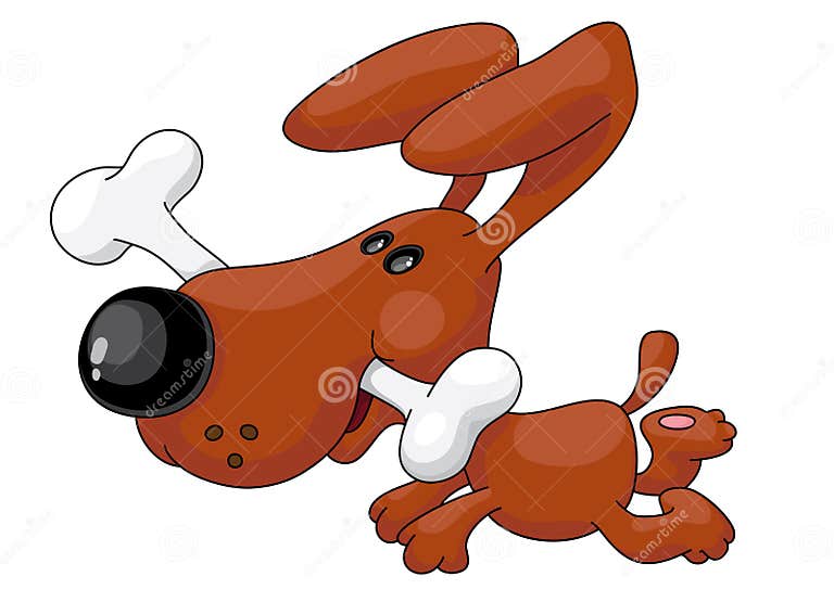 Dog and a bone stock vector. Illustration of animal, cartoon - 14321616