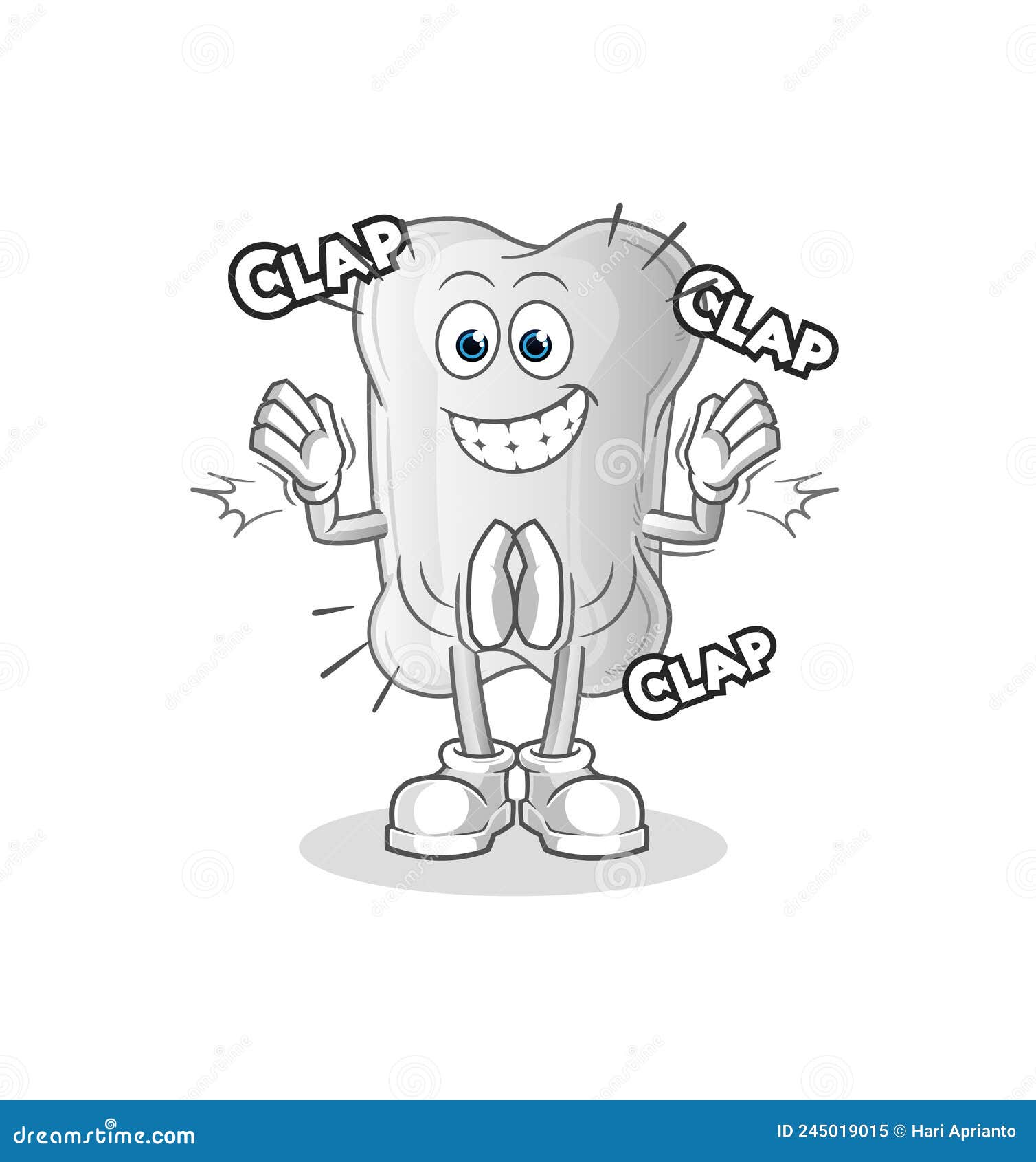 Dog Bone Applause Illustration. Character Vector Stock Vector ...