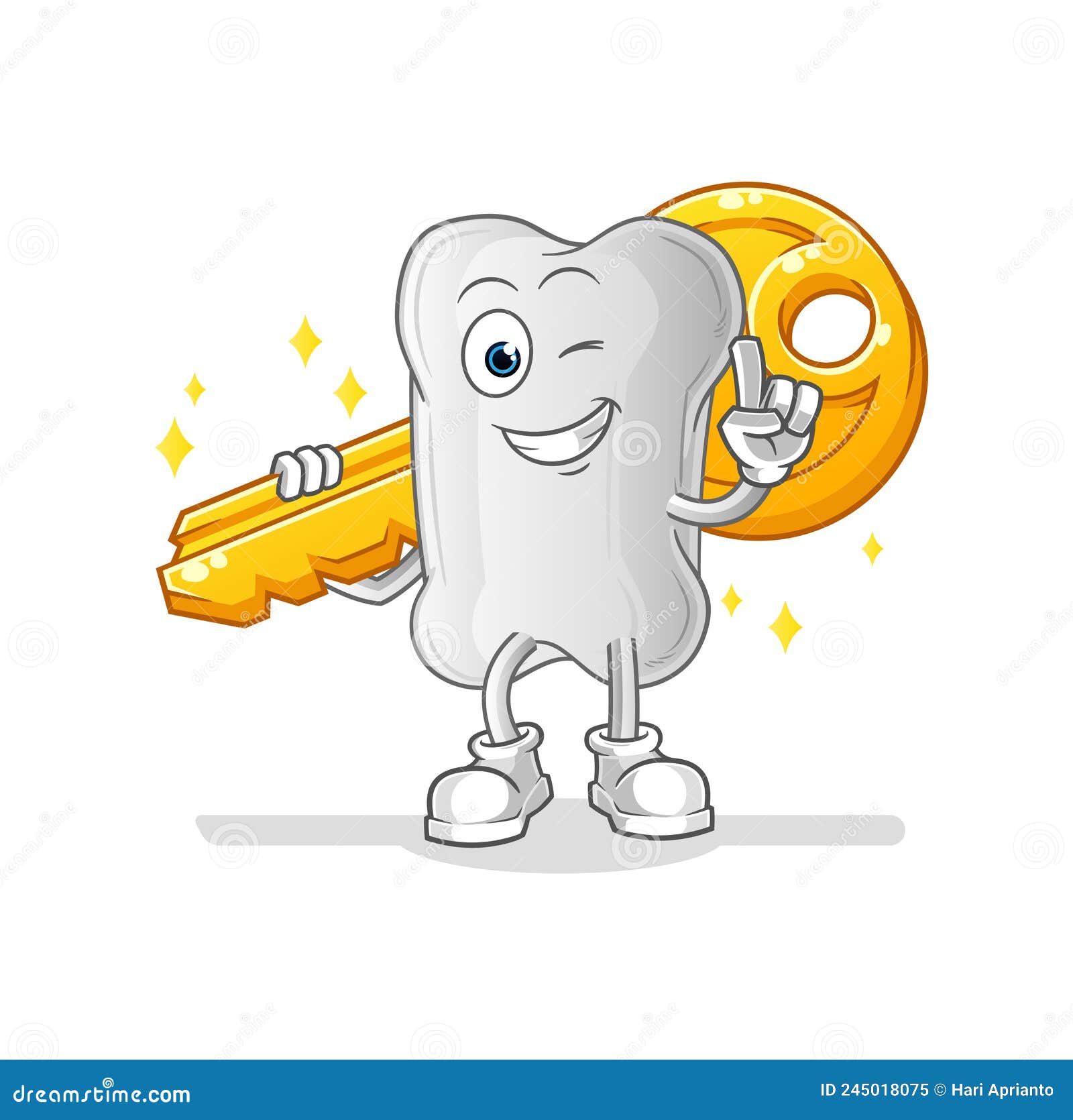 Dog Bone Carry the Key Mascot. Cartoon Vector Stock Vector ...