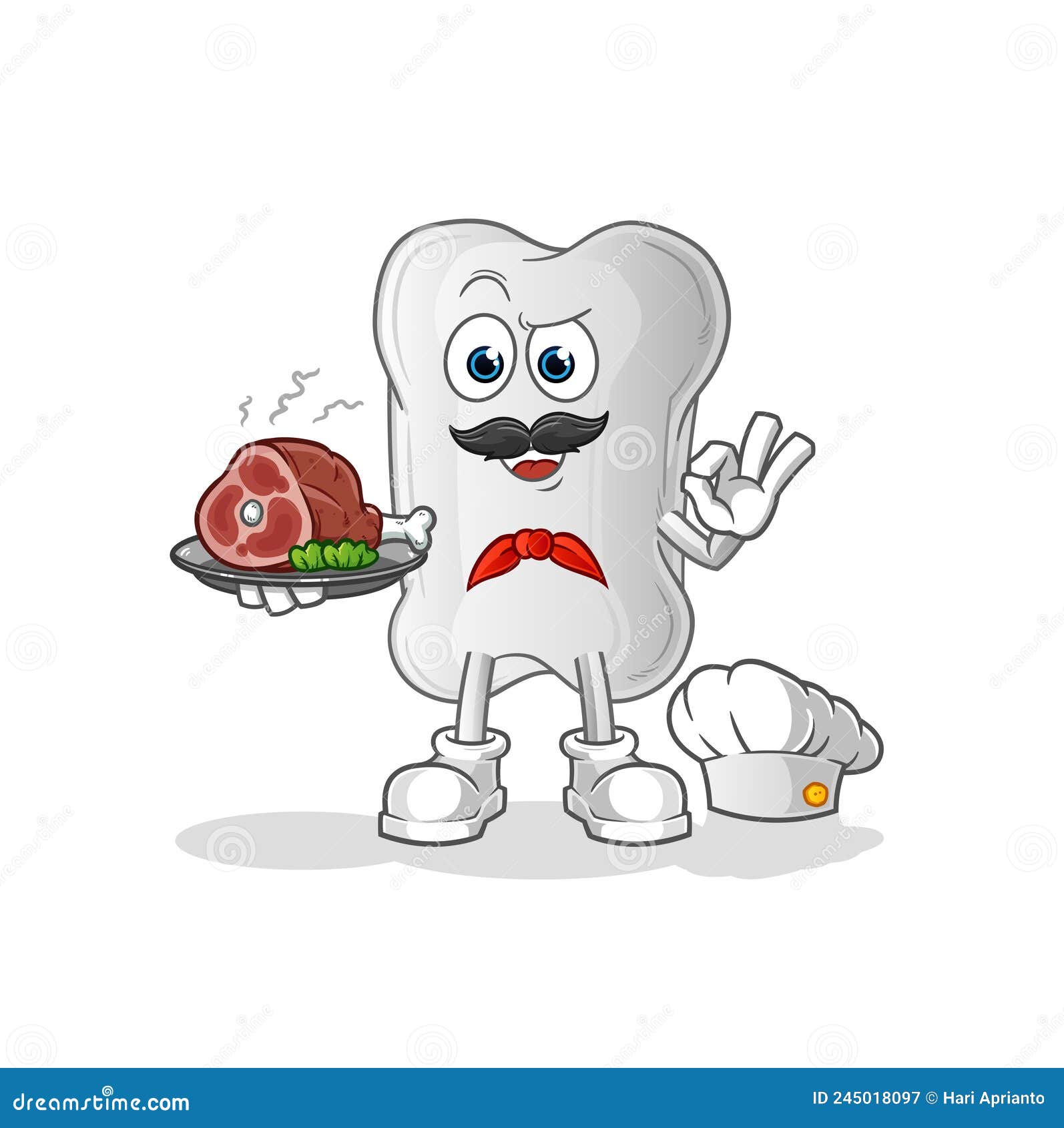 Dog Bone Chef with Meat Mascot. Cartoon Vector Stock Vector ...