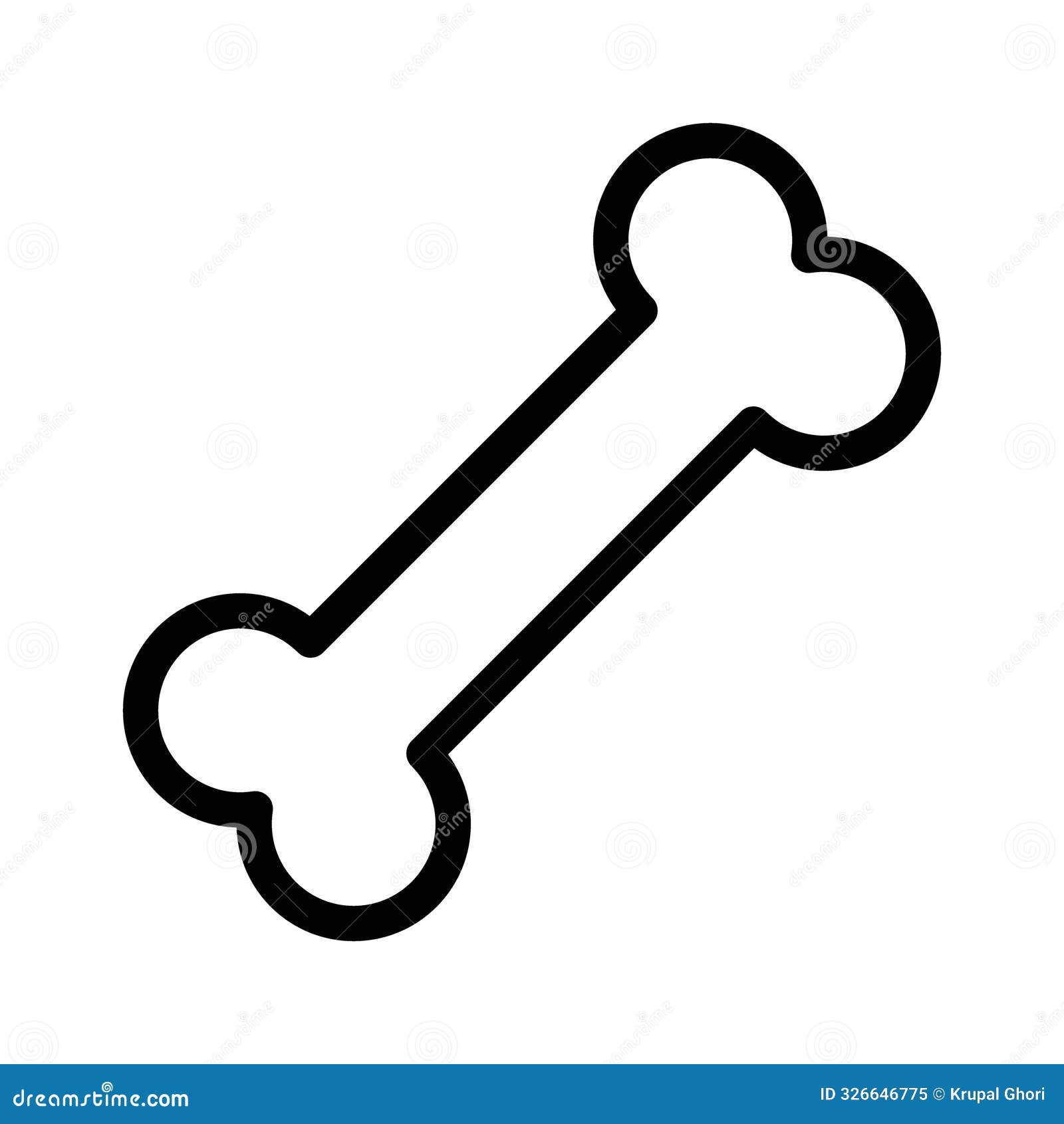 Dog Bone Linear Logo Mark in Black and White Stock Vector ...