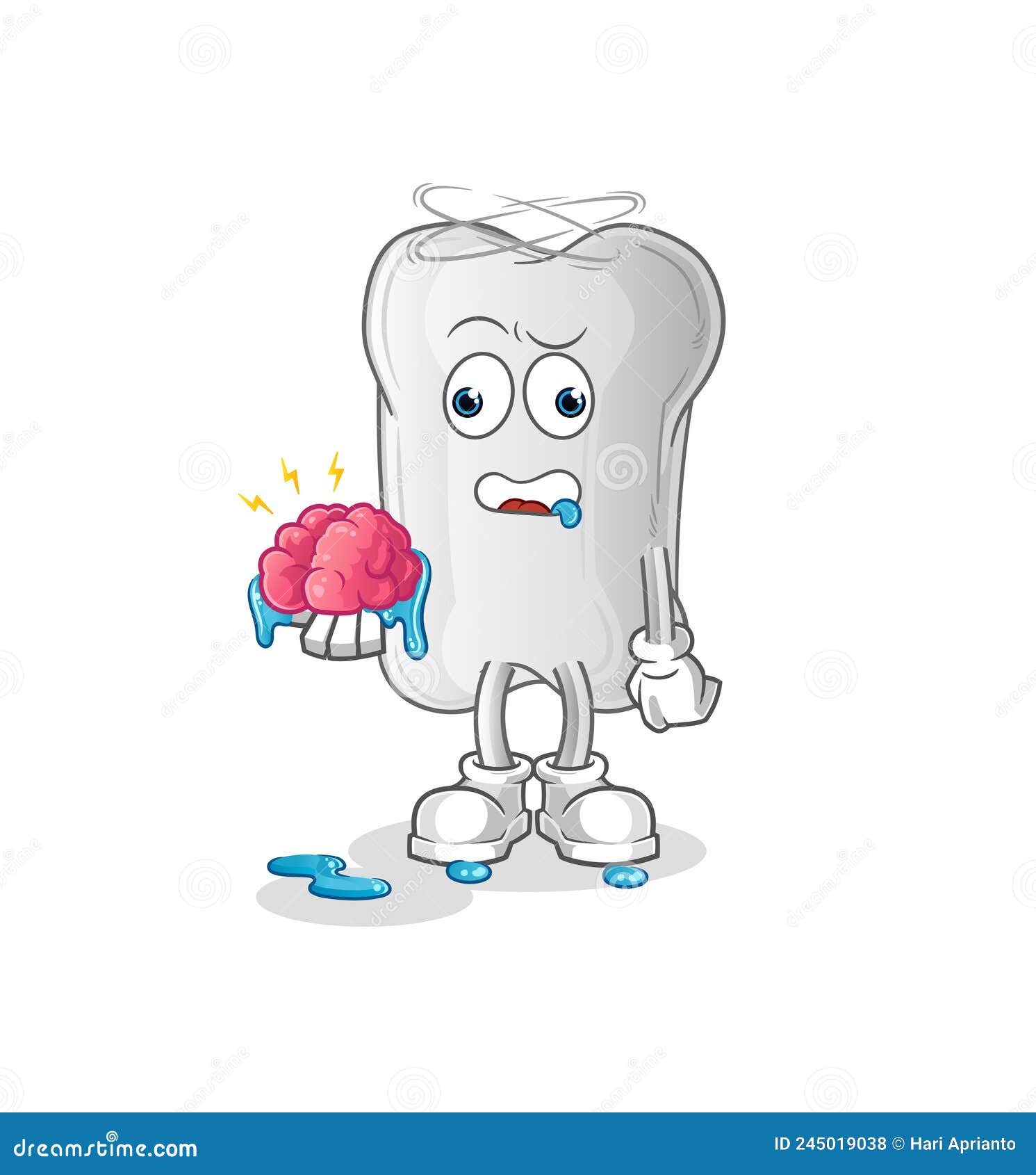 Dog Bone No Brain Vector. Cartoon Character Stock Vector - Illustration ...