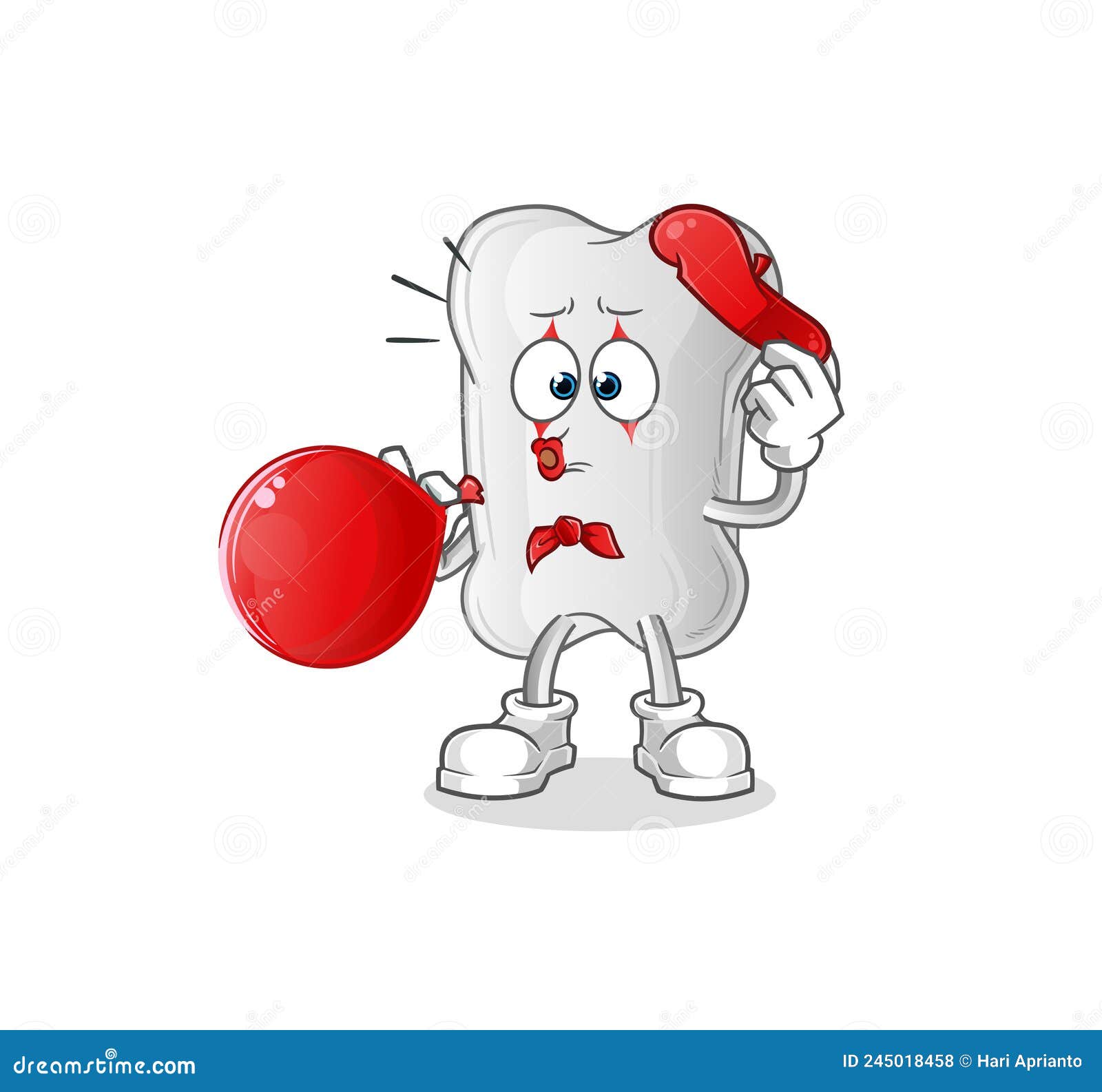 Dog Bone Pantomime Blowing Balloon. Cartoon Mascot Vector Stock Vector ...
