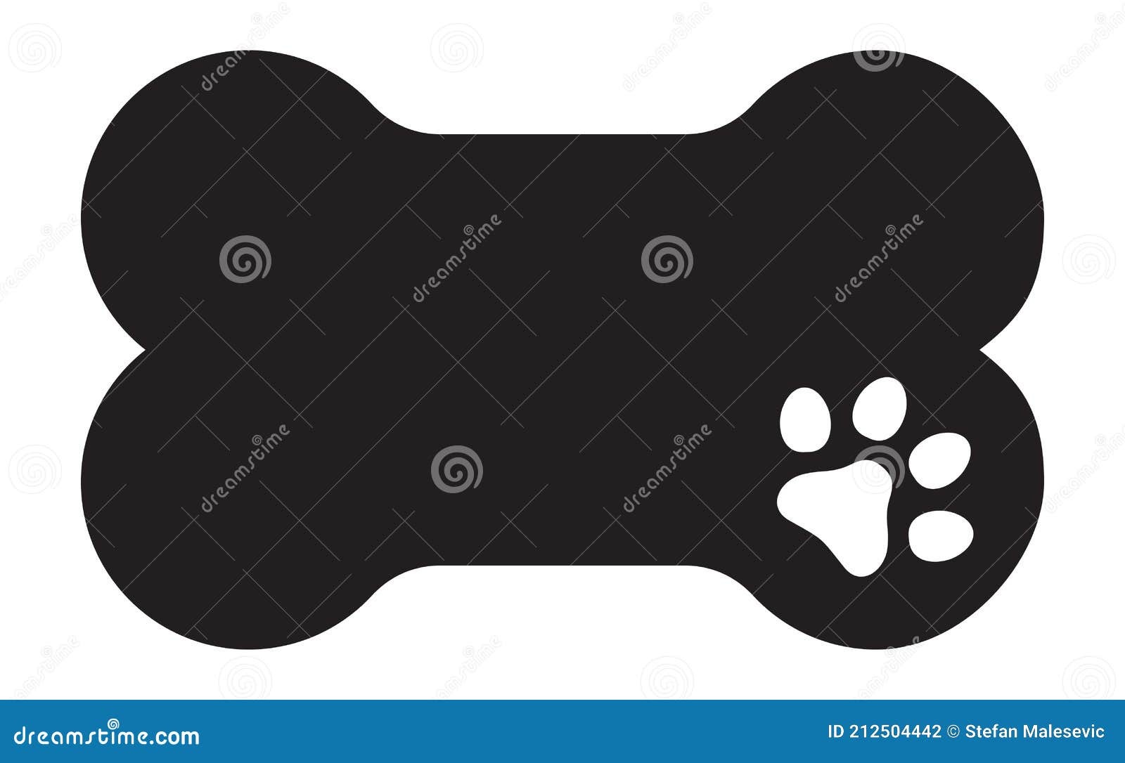 Dog bone paw name tag stock vector. Illustration of graphic - 212504442