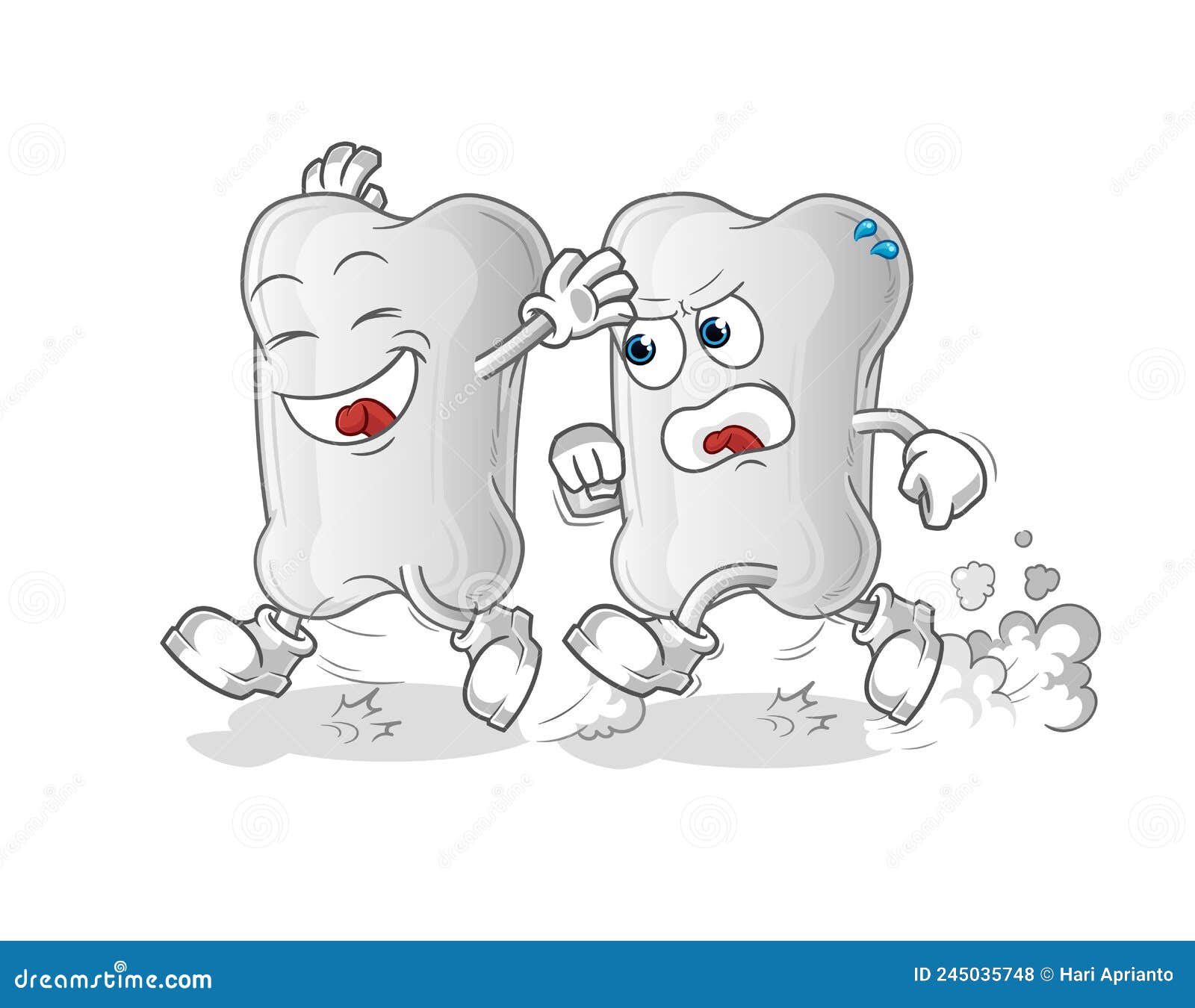 Dog Bone Play Chase Cartoon. Cartoon Mascot Vector | CartoonDealer.com ...