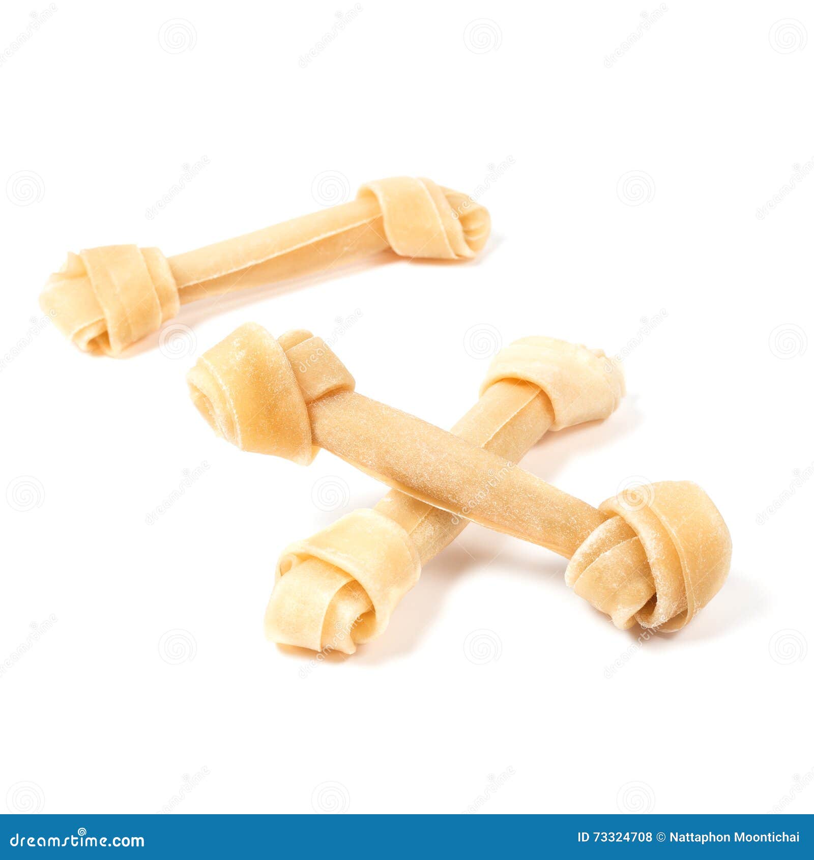 Dog Bone Rawhide Isolated on White Stock Photo - Image of chew, brown ...