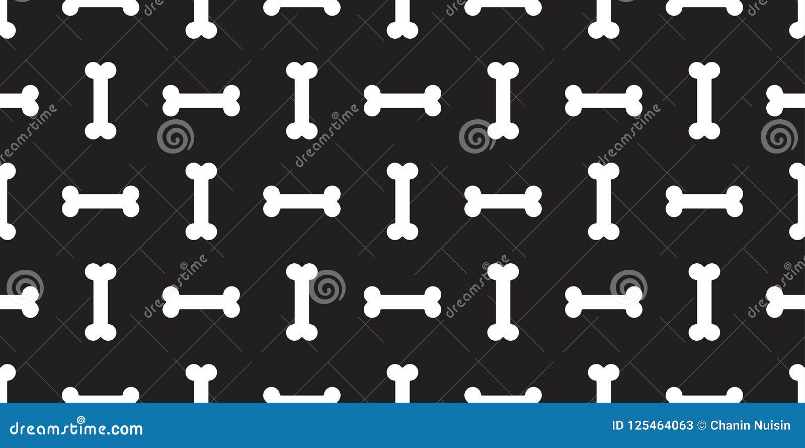 Dog Bone Seamless Pattern Vector Bone Isolated Black Wallpaper Tile ...