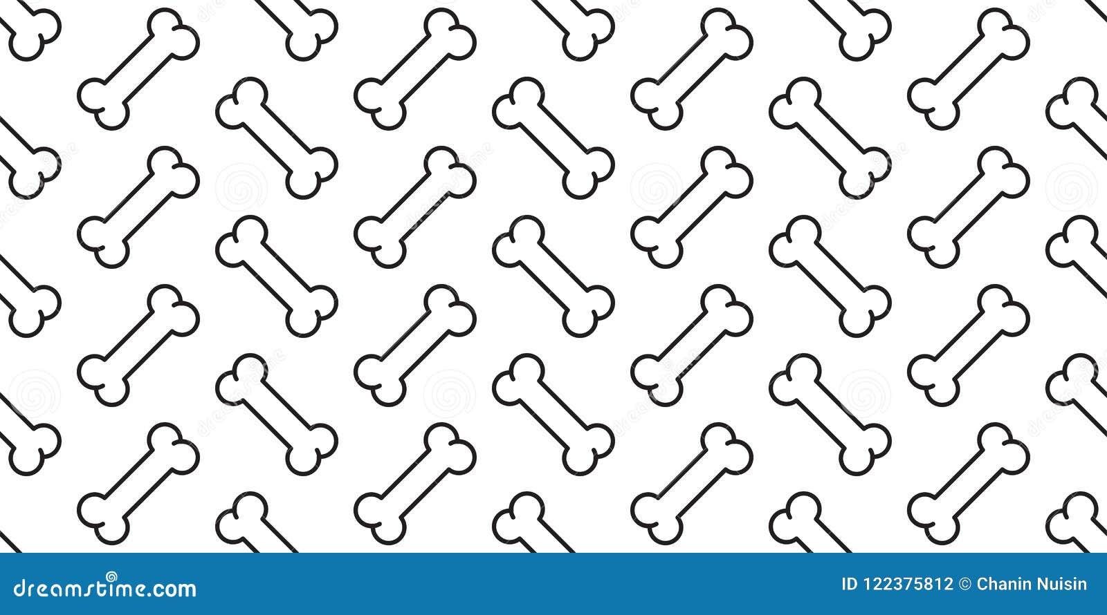 Dog Bone Seamless Pattern Vector Isolated Wallpaper Background White ...