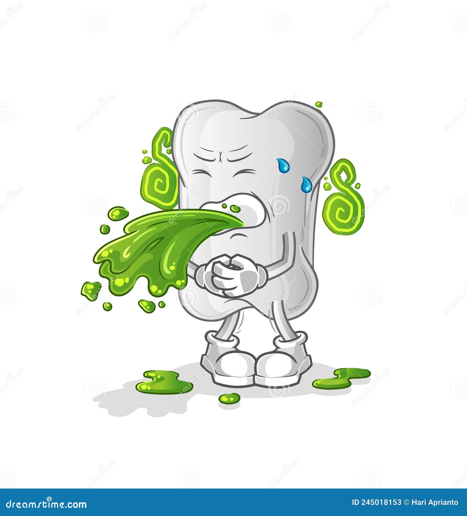 Dog Bone Throw Up Cartoon. Cartoon Mascot Vector Stock Vector ...