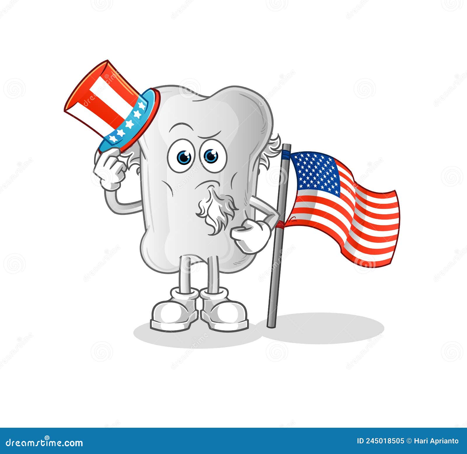 Dog Bone Uncle Sam Character. Cartoon Mascot Vector Stock Vector ...