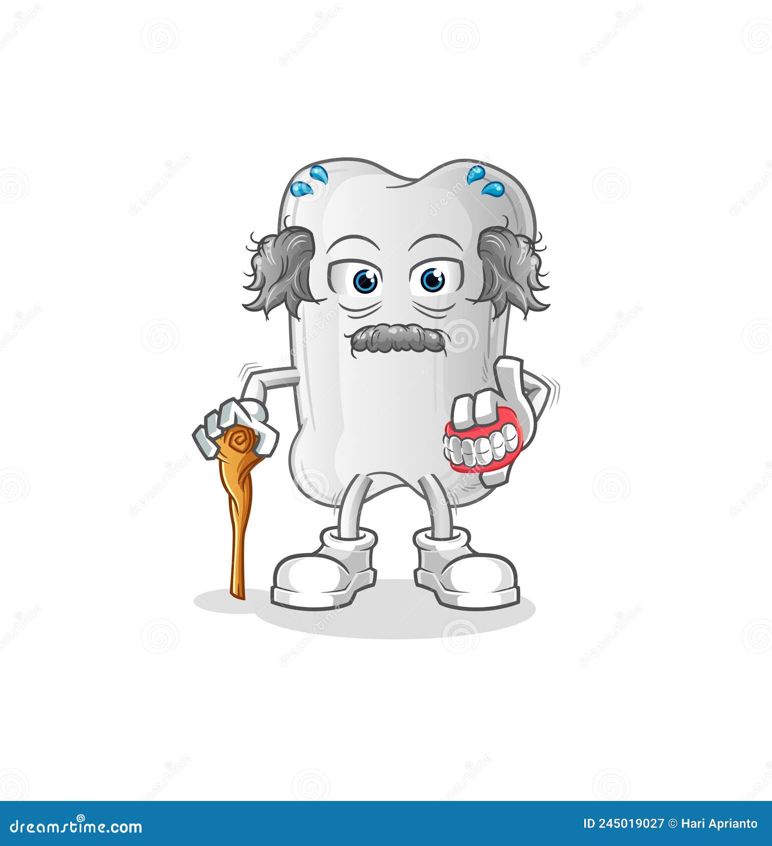 Dog Bone White Haired Old Man. Character Vector Stock Vector ...