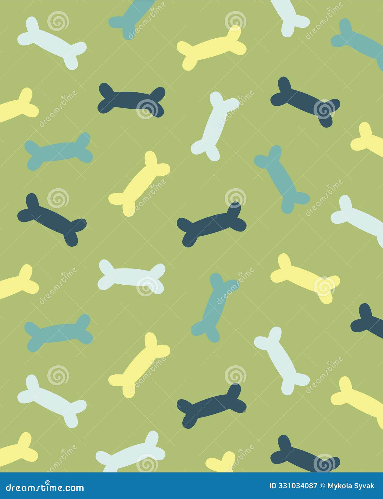 Dog Bones Background Pattern Stock Illustration - Illustration of cute ...
